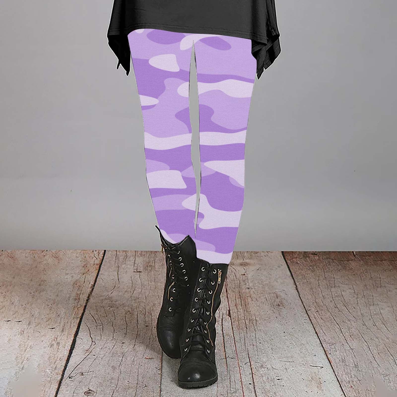 Purple Womens Leggings Women's Autumn and Winter Camouflage Leggings ...