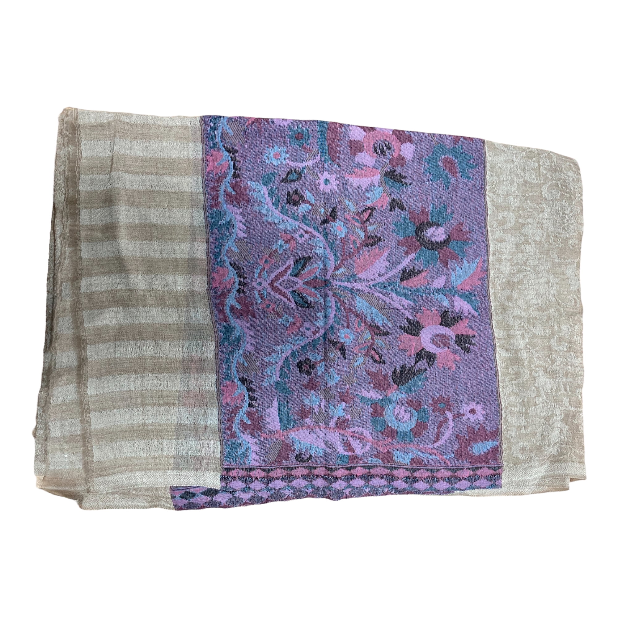 Purple Woollen Scarves for Women with Mankolam Prints on the Borders ...