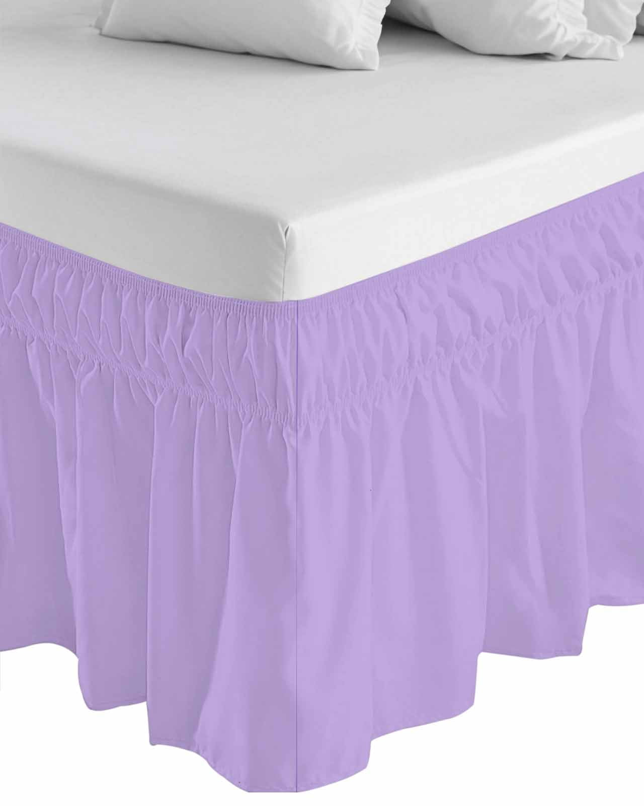 Purple Wrap Around Bed Skirts for Queen Bed 18" Drop, Bed Skirt with ...