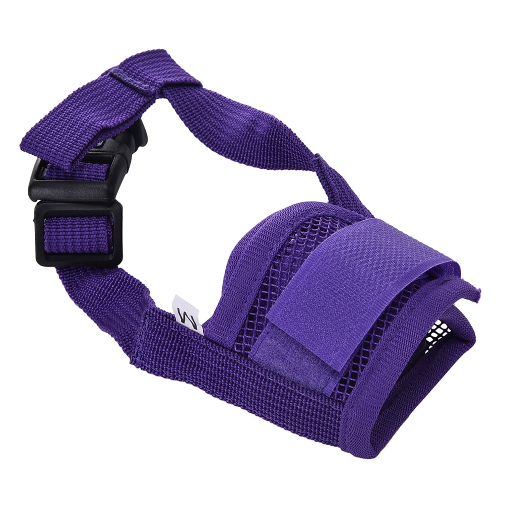 (Purple XL)Pet Dog Adjustable Mask Bark Bite Mesh Mouth Muzzle Grooming ...
