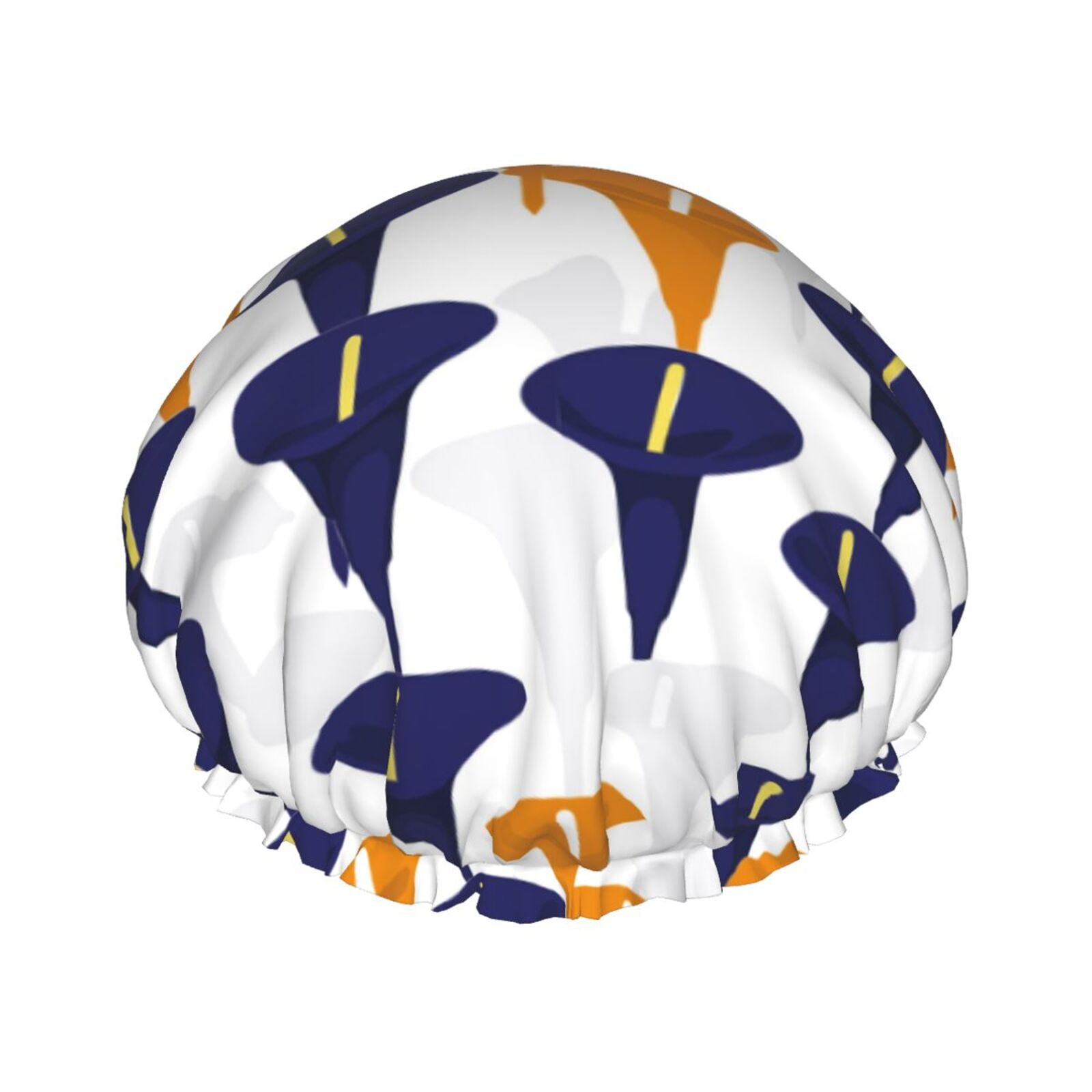 Purple Yellow Calla Lily Flowers Shower Cap, Reusable Bath Hair Hat for ...