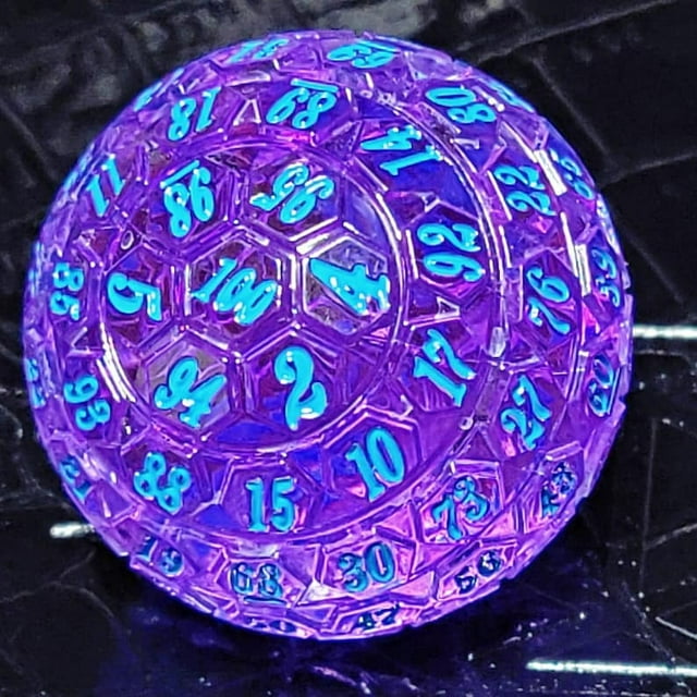 Purple and Blue Hex d100 | 100-Sided Die | Dungeons and Dragons | DnD ...