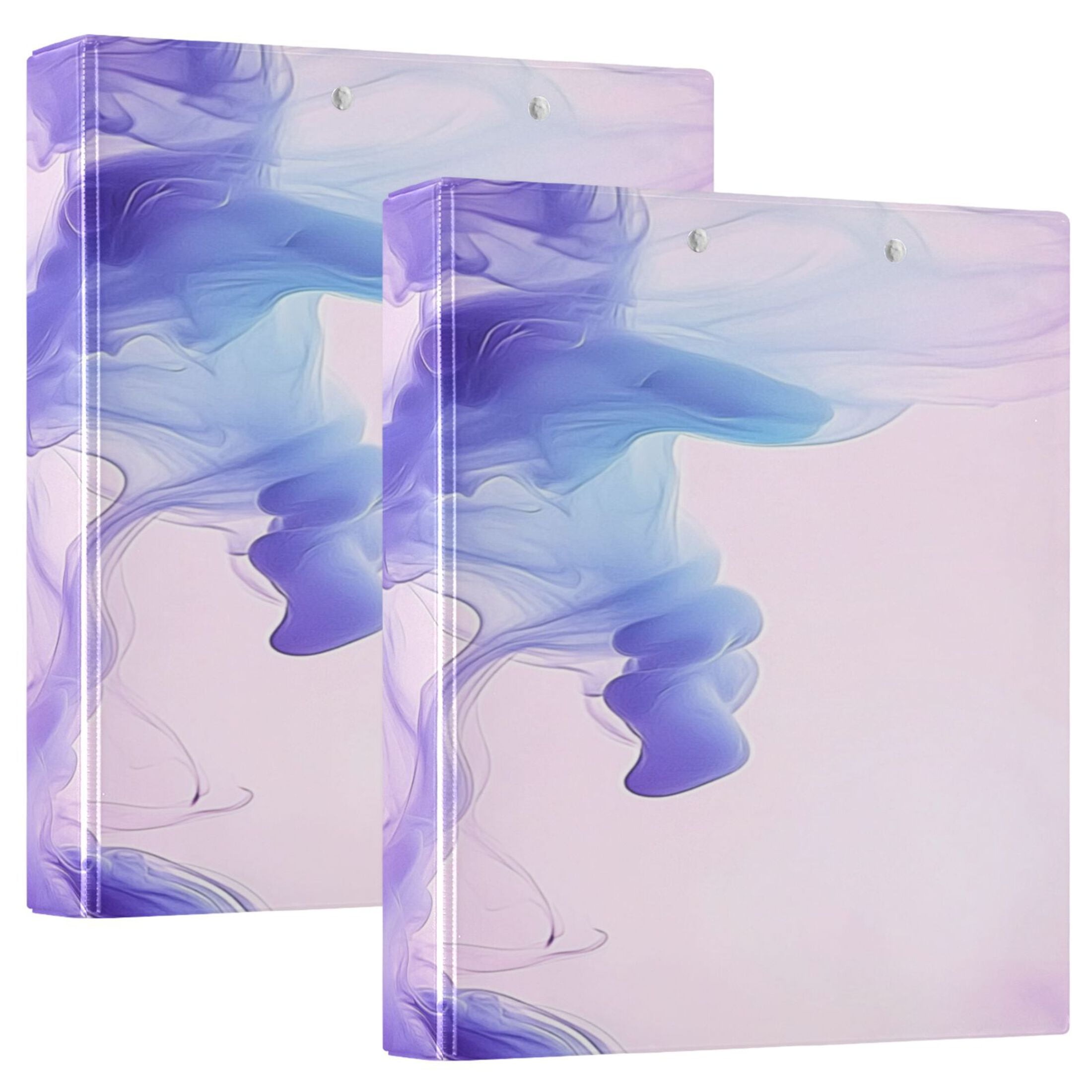 Purple and Blue Ink Mist 3 Ring Hardcover Binders 1.5in Round Rings for ...