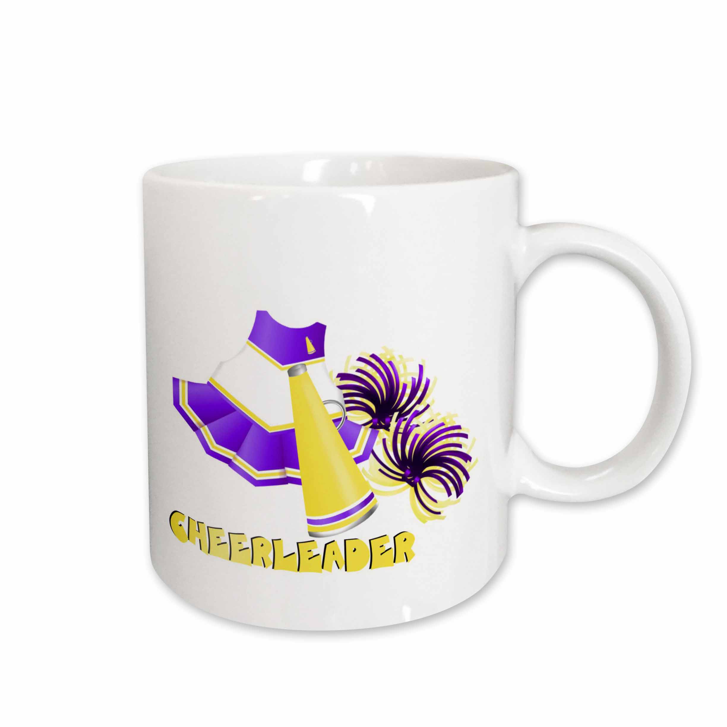 Purple and Gold Cheerleader Outfit Cartoon 11oz Mug mug-165479-1 ...