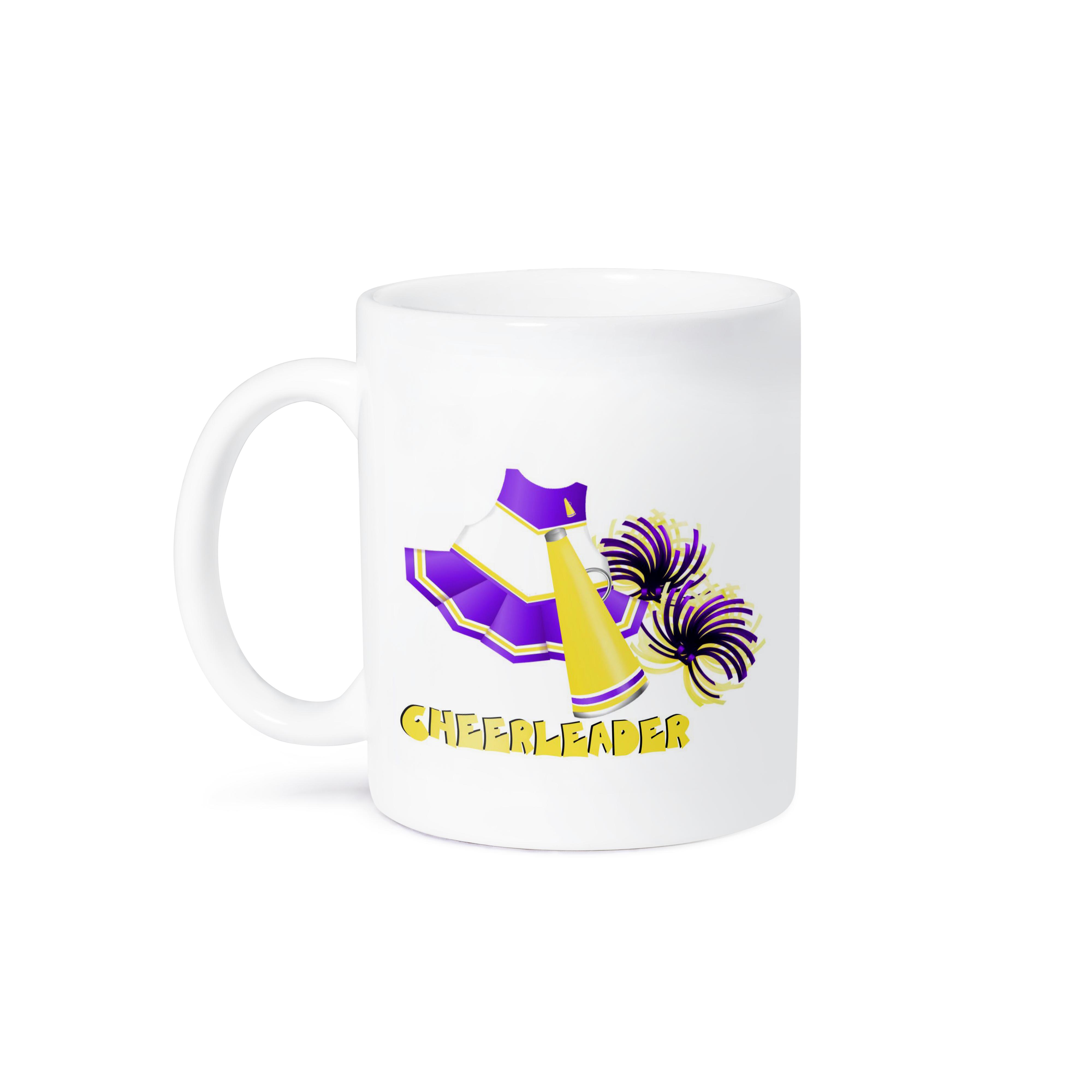 3dRose, Purple and Gold Cheerleader Outfit Cartoon, 11oz Mug - Walmart.com