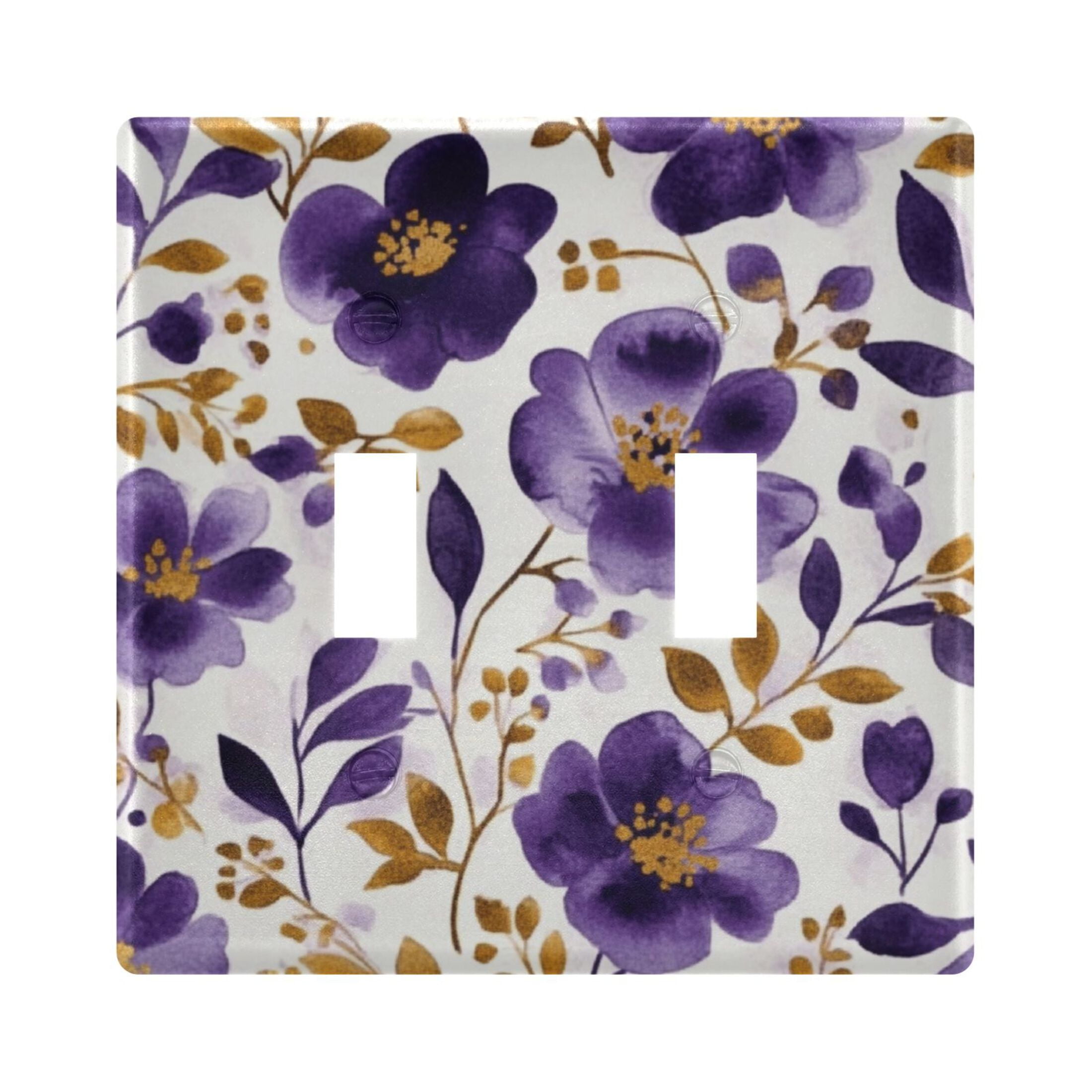 Purple and Gold Floral Decorative Light Switch Plates Switch Cover ...