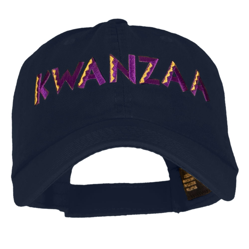 Purple and Gold Kwanzaa Embroidered Garment Washed Cotton Twill Cap ...