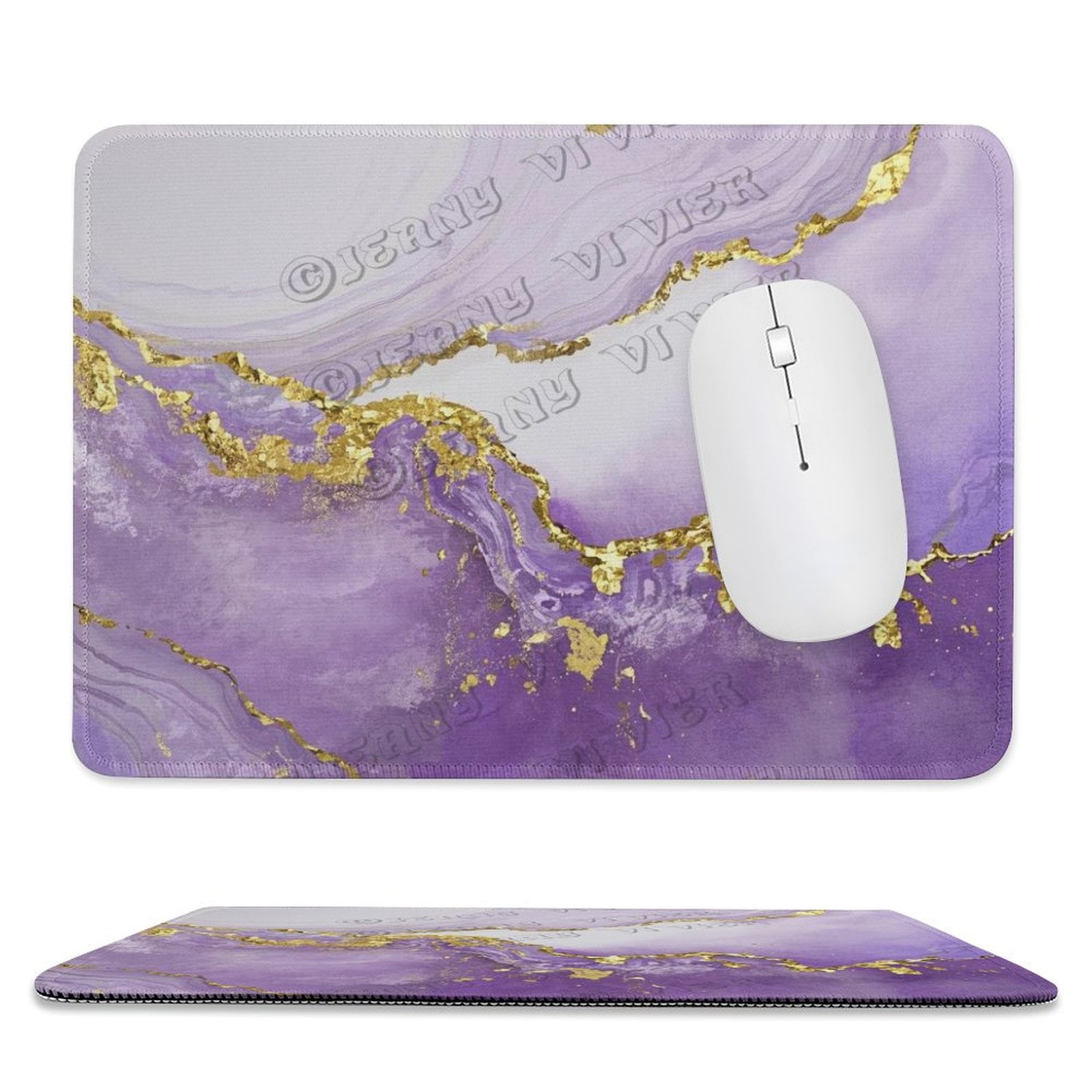 Purple and Gold Marble Mouse Pad, 8x10 Inches, Unique Pattern, Premium ...