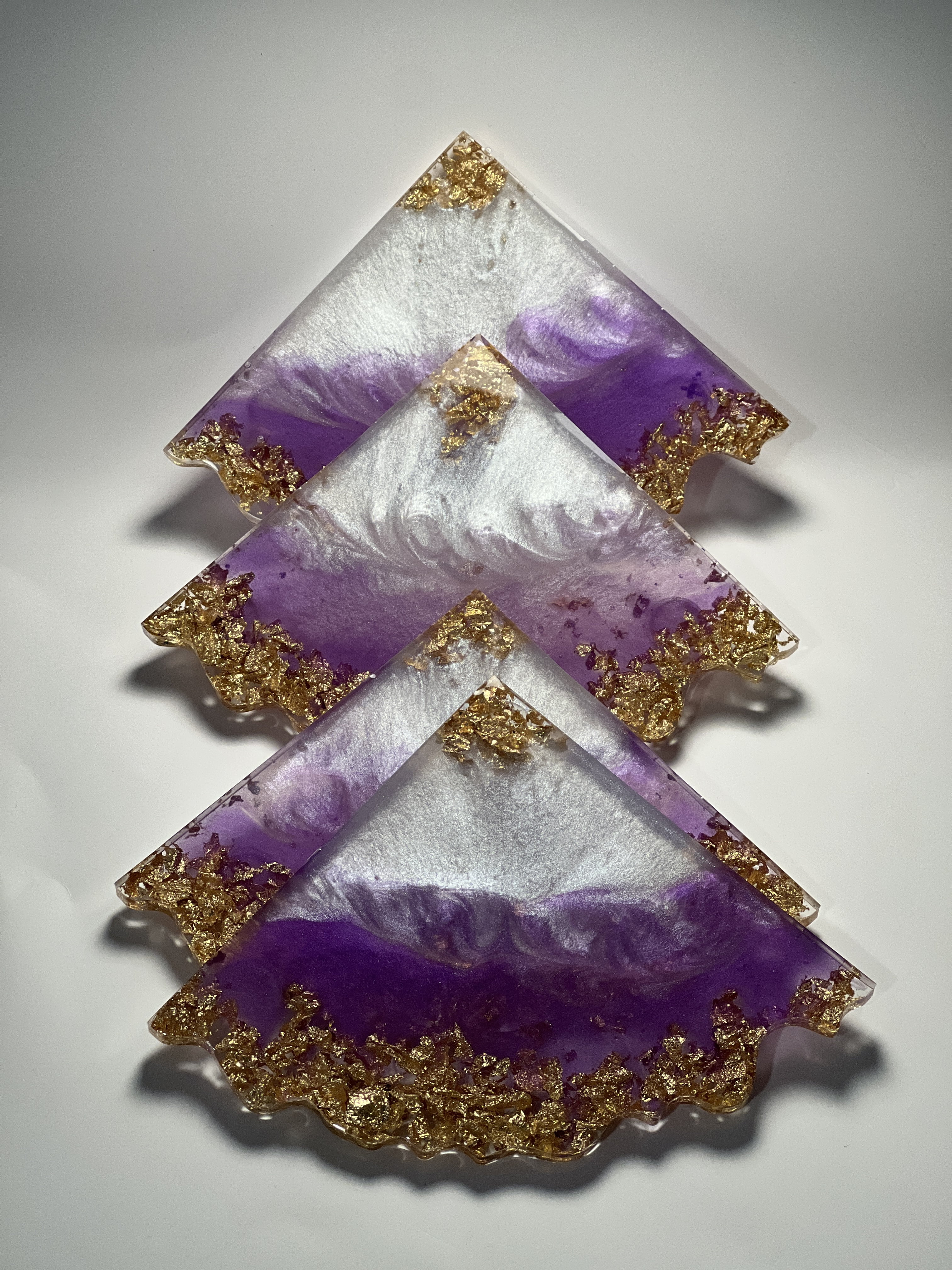 Purple and Gold Resin Triangle Coasters - Walmart.com