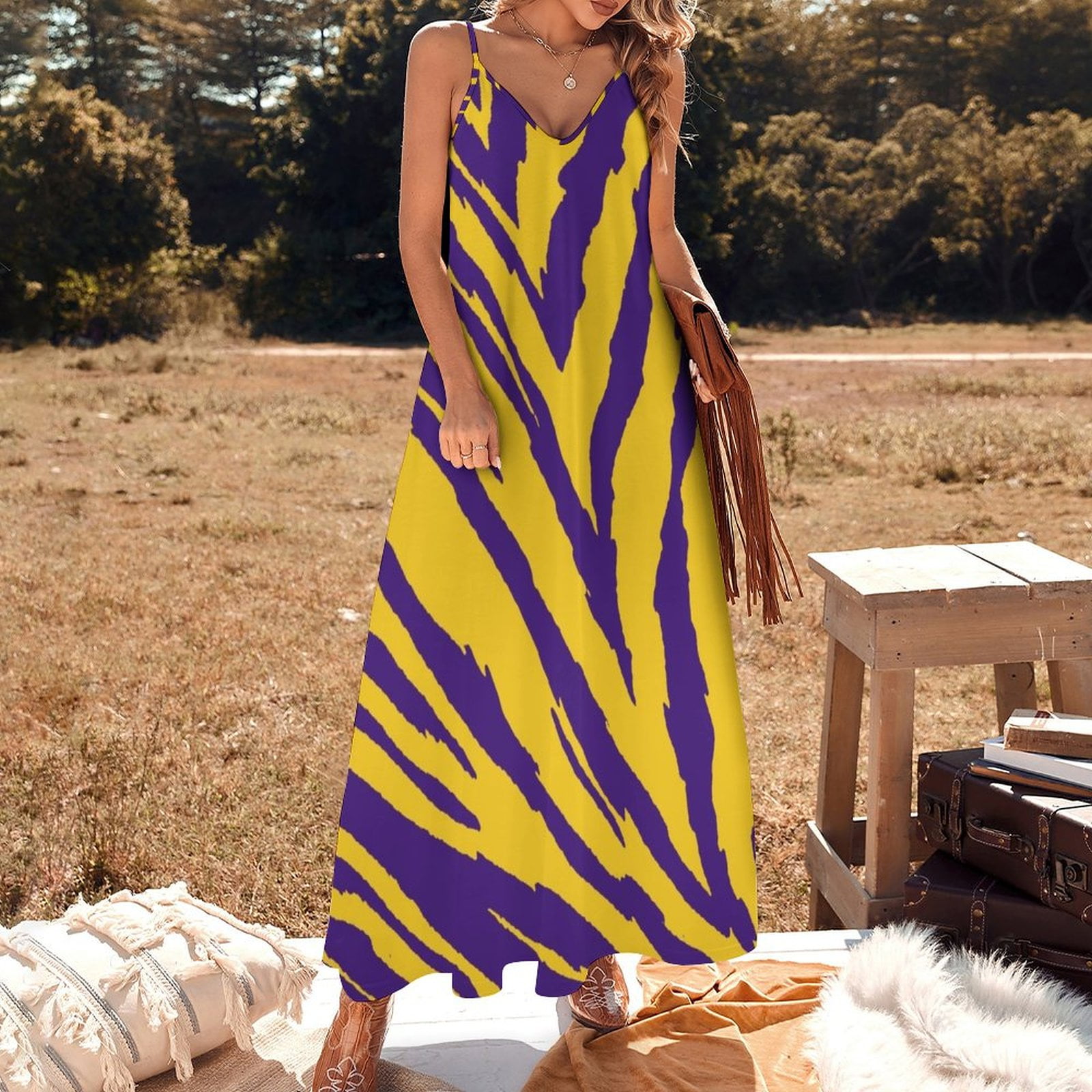 Purple and Gold Tailgate Swag - Claw Marks Sleeveless Dress women's ...