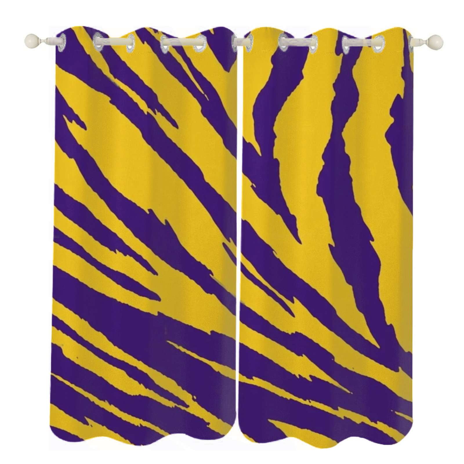 Purple and Gold Tailgate Swag - Claw Marks Sunshade Curtains Home Bedroom Living Room Dining ...