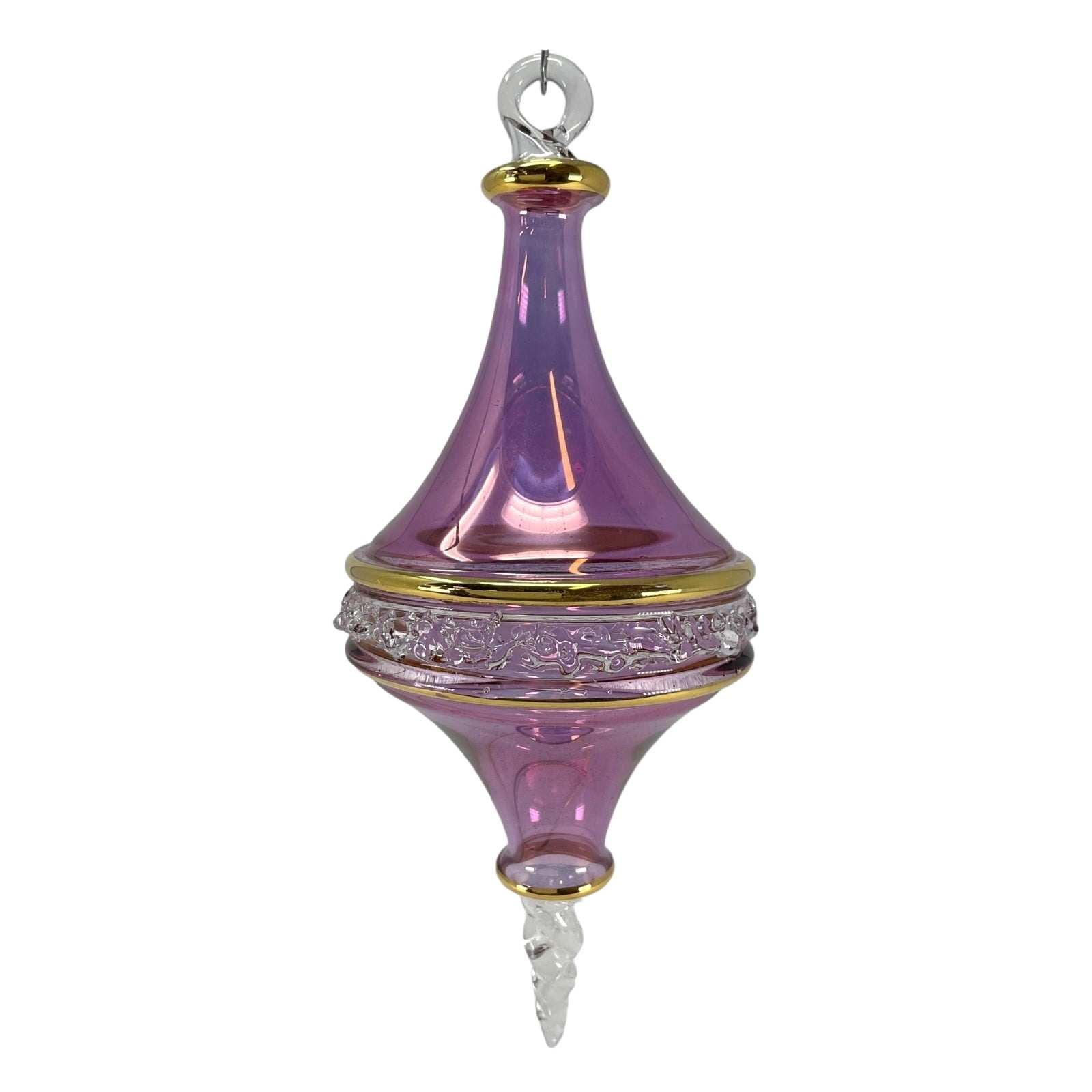 Purple and Gold with Diamonds Look Center Egyptian Glass Christmas Tree ...