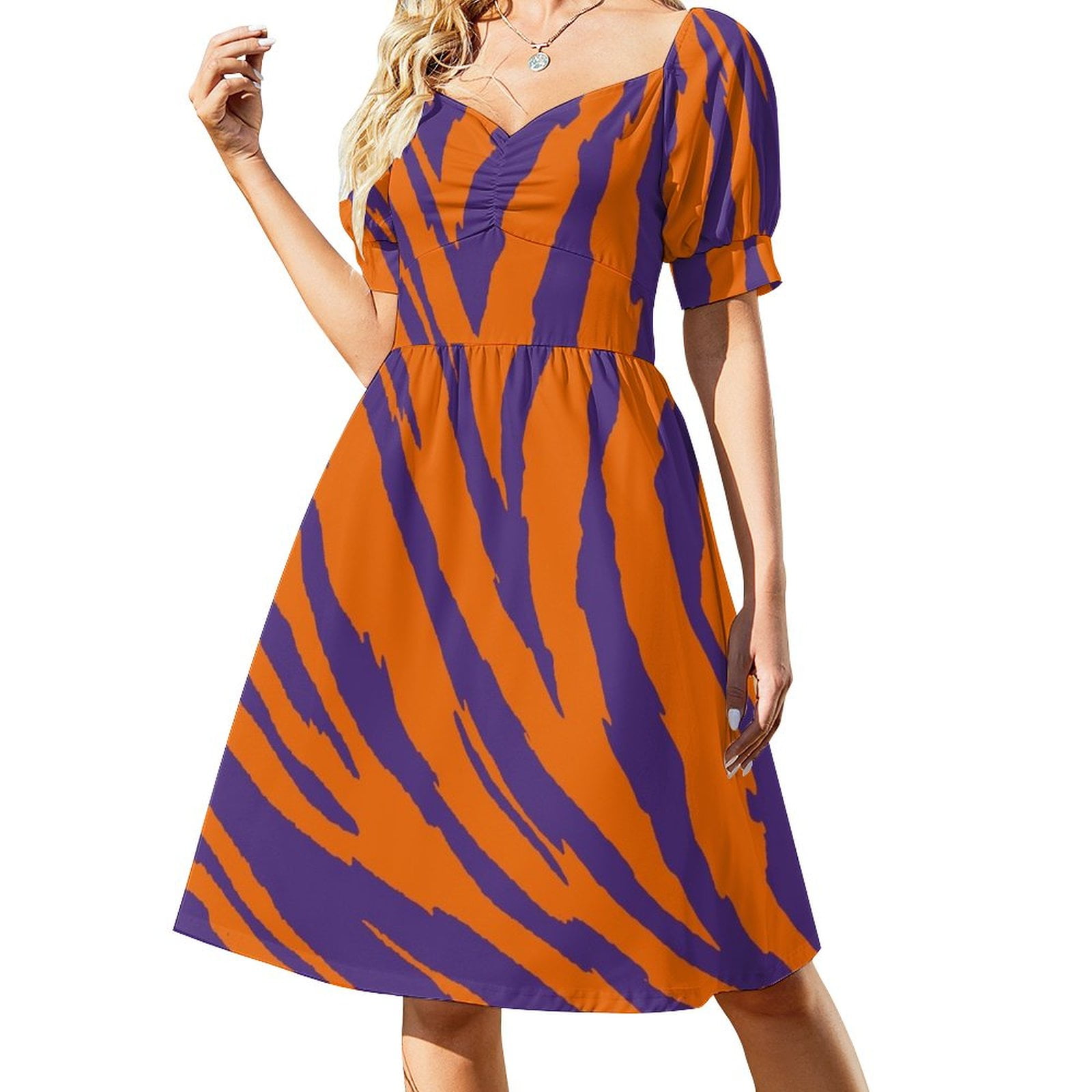 Purple and Orange Tailgate Swag - Claw Marks Sleeveless Dress chic and ...