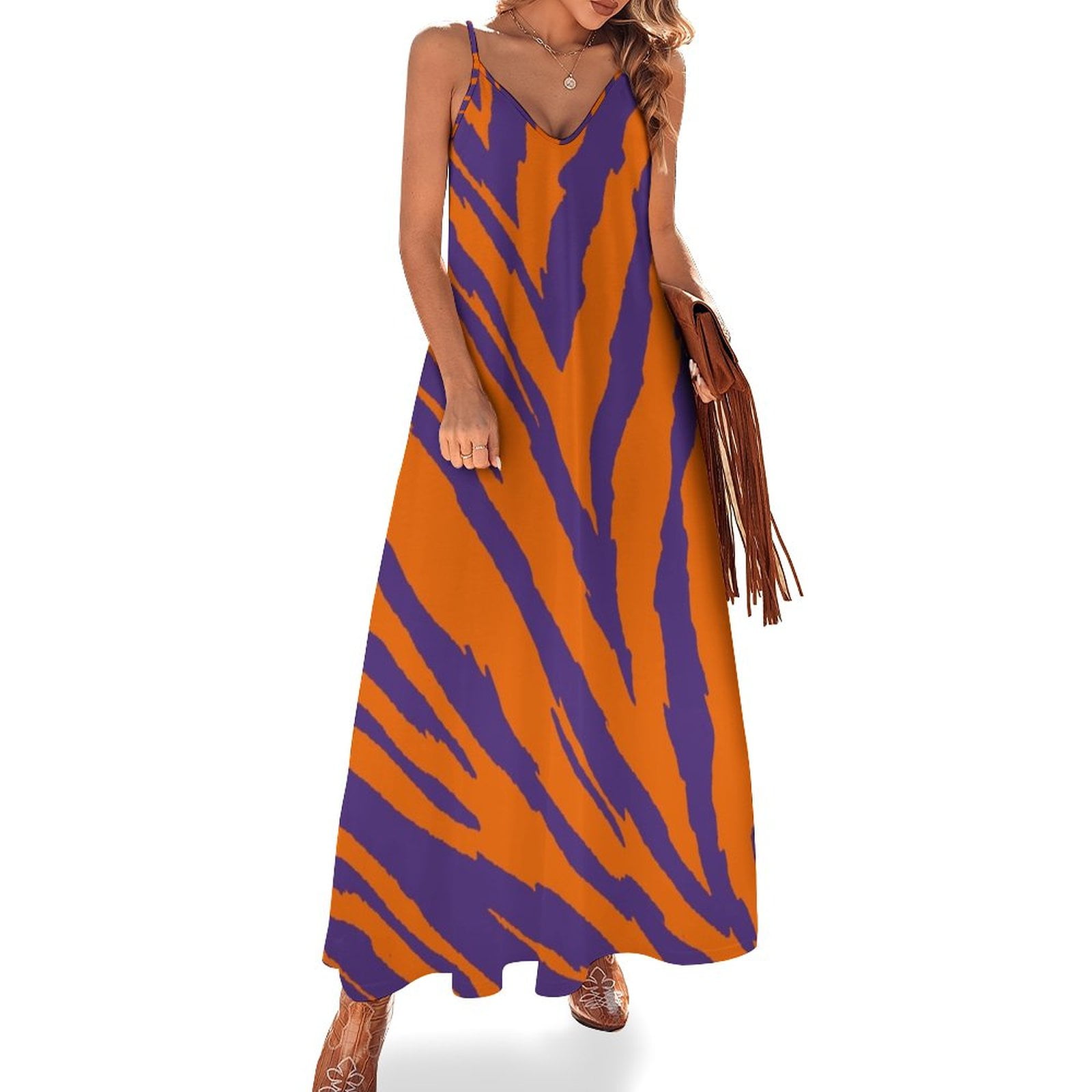 Purple and Orange Tailgate Swag - Claw Marks Sleeveless Dress sexy ...
