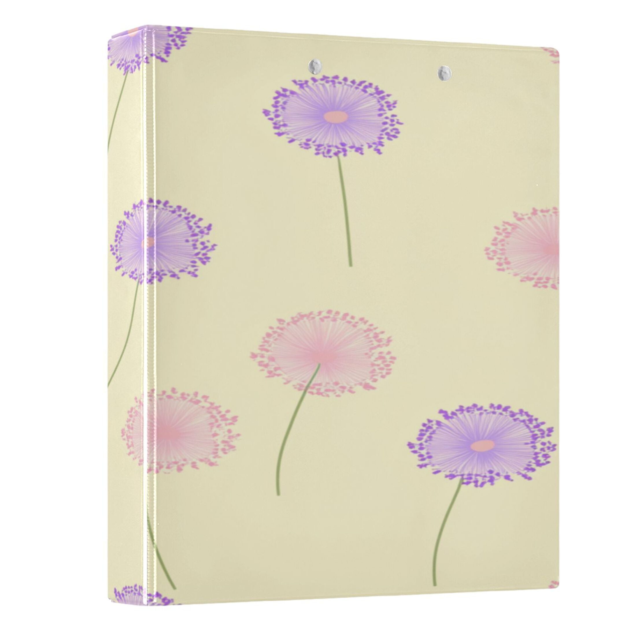 Purple and Pink Dandelion 3 Ring Hardcover Binders 1.5in Round Rings ...