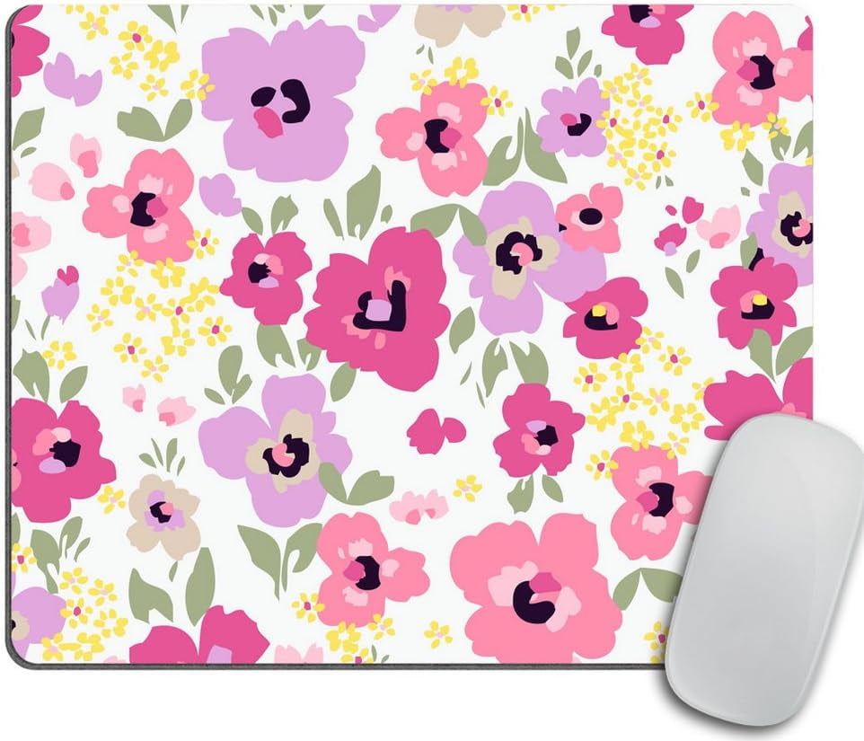 Purple and Pink Floral Mousepad - Mat - Rectangle - Beautiful Design ...