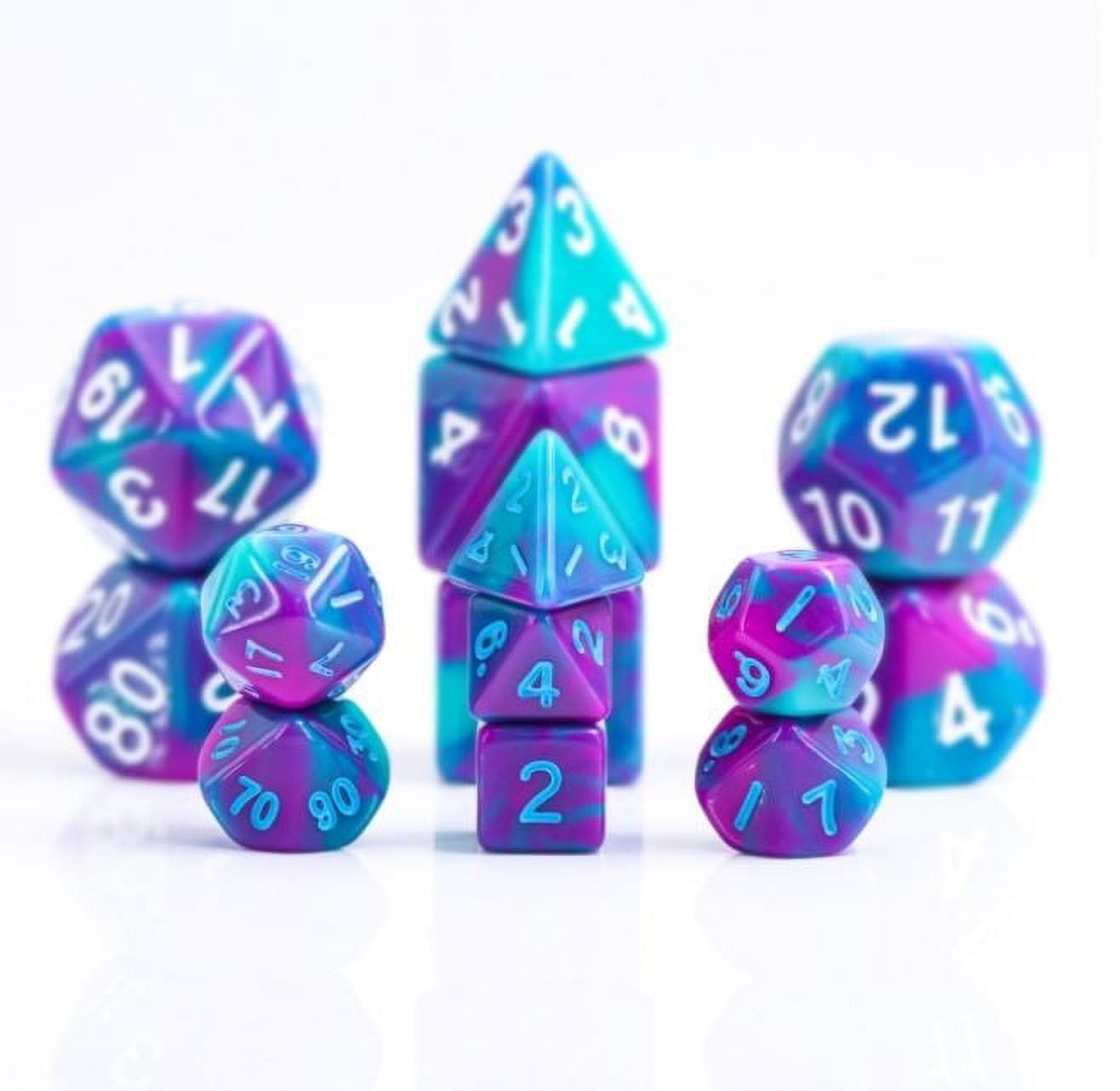Purple and Teal Mini DnD Dice Set | Dungeons and Dragons | Miniature ...