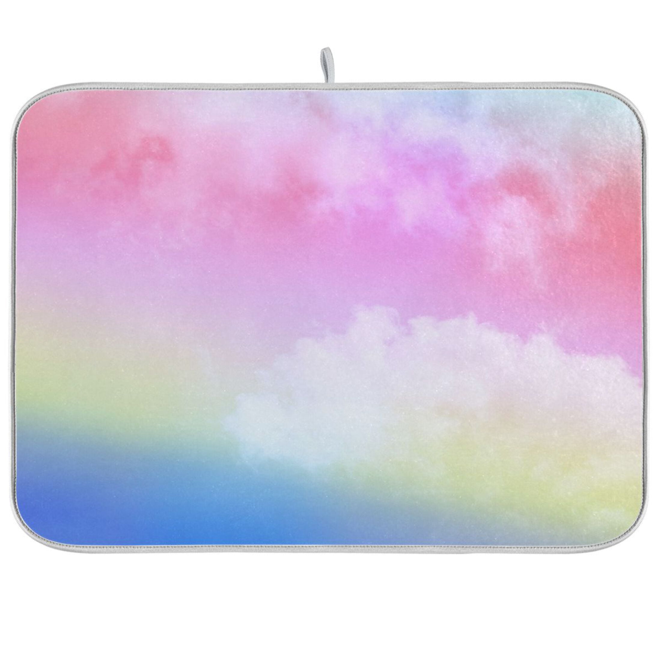 Purple and Yellow Color Rainbow Dish Drying Mat Microfiber Kitchen Mats ...
