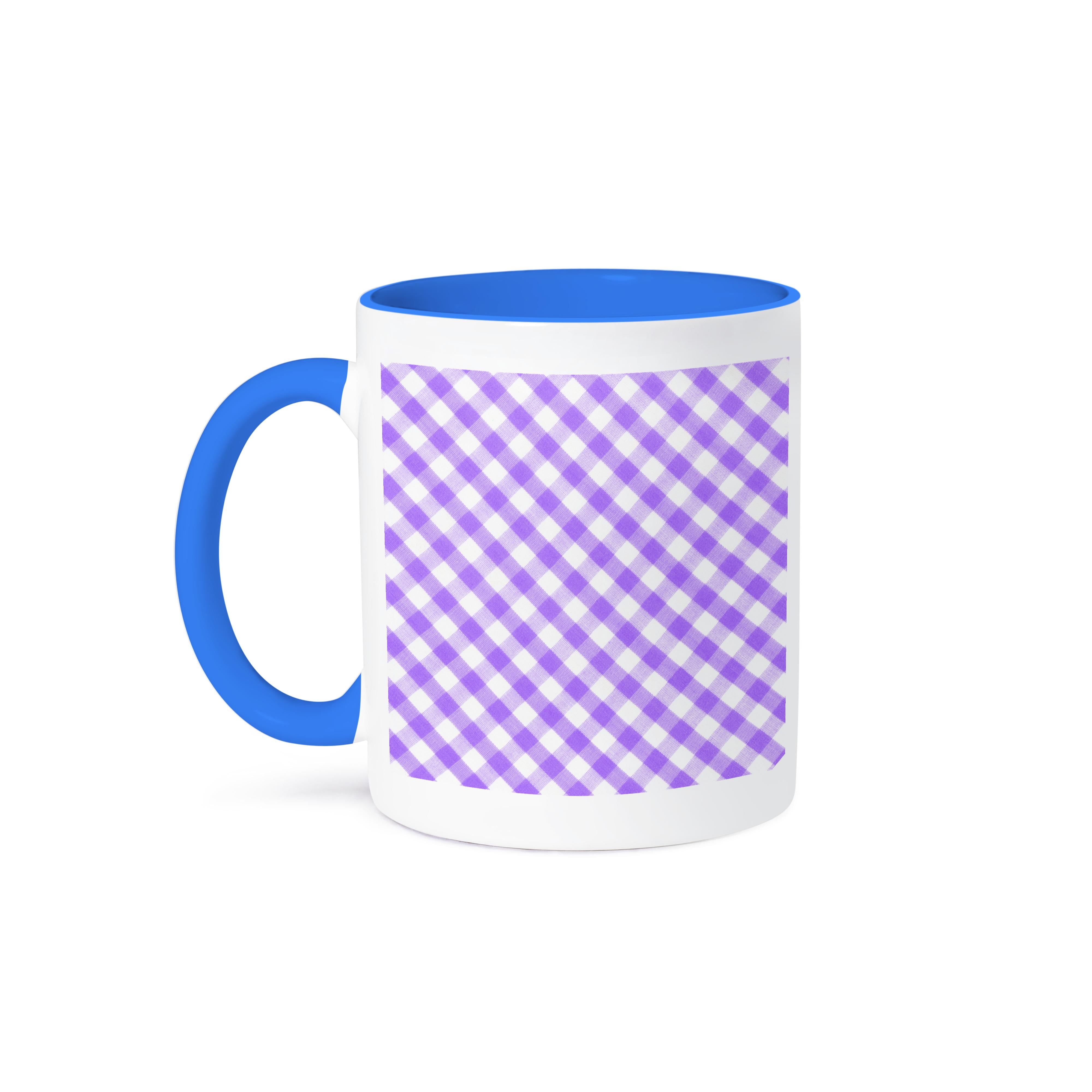 3dRose, Purple and white Gingham pattern - diagonal checks checkered ...
