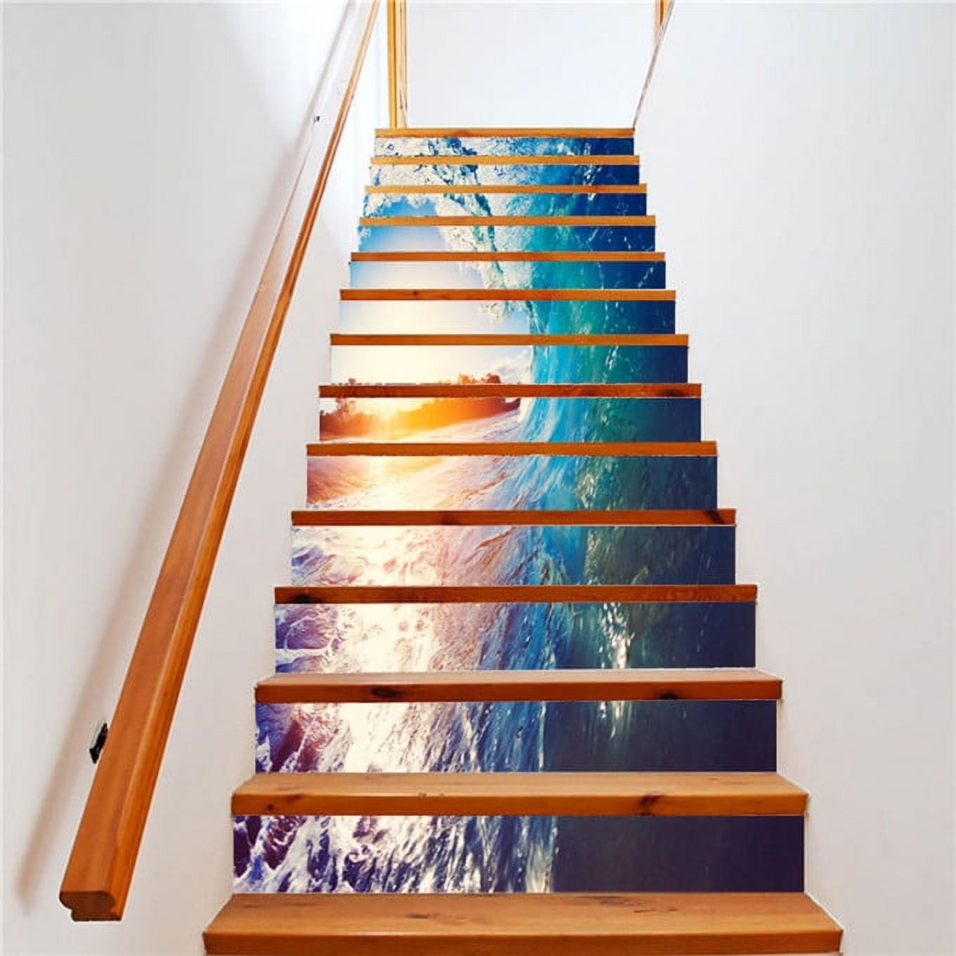 Purple lavender Stairs Sticker Self-adhesive Removable Scenery ...