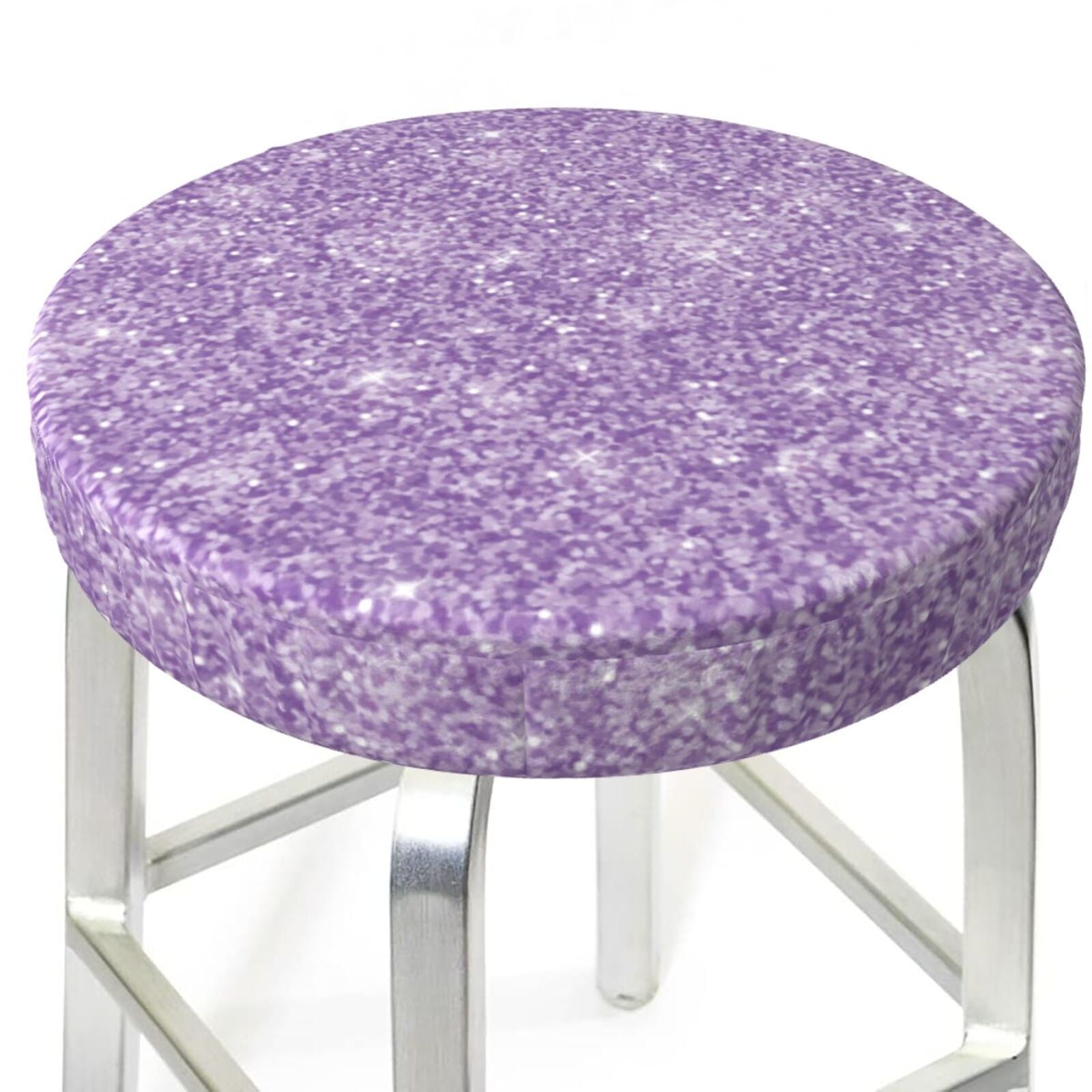 Purple lightning Glitter A Round Bar Stool Covers, Soft Velvet Bar ...