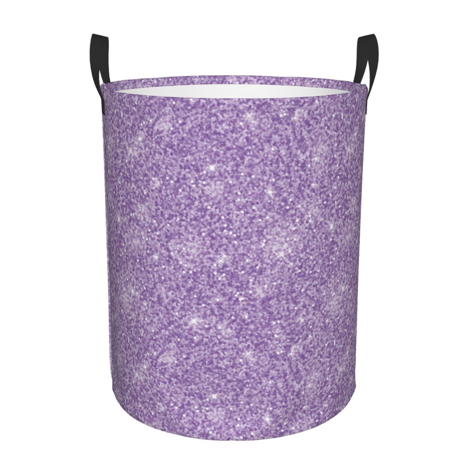 Purple lightning Glitter A Round Laundry Basket, Laundry Hamper with ...