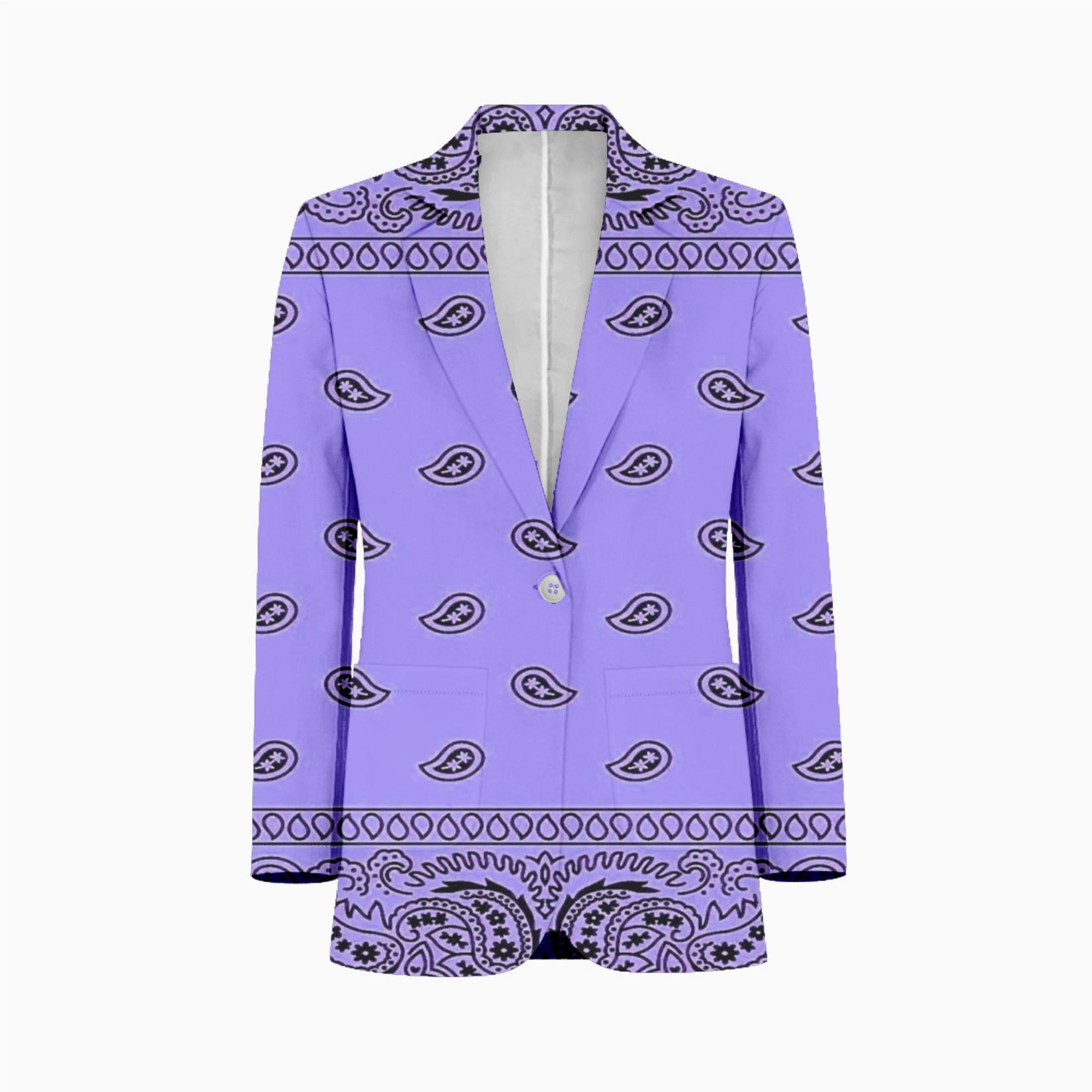 Purple paisley bandana pattern Mens Suits Shawl Collar Slim Fit Suit ...