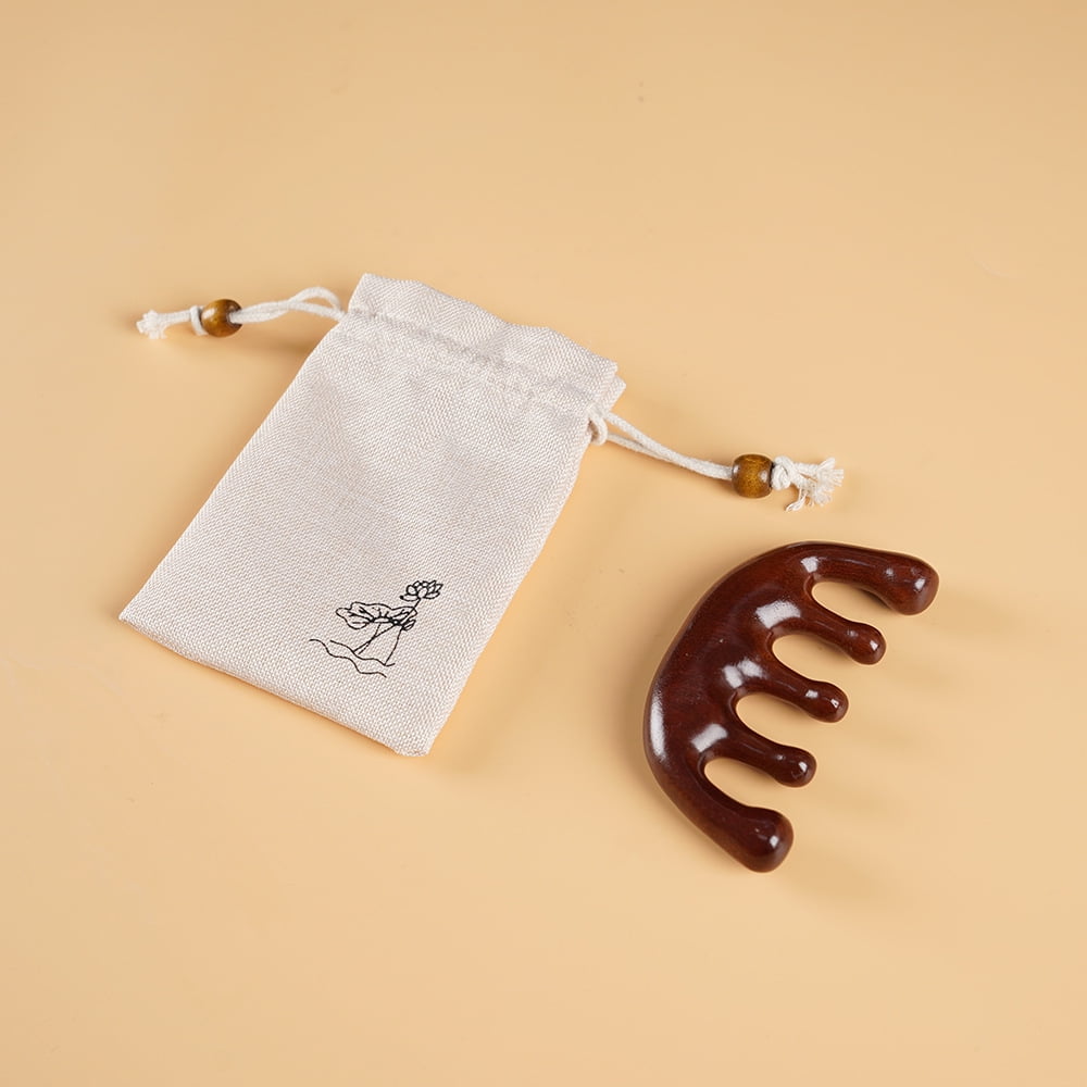 Purple sandalwood five toothed ball meridian massage comb Purple ...