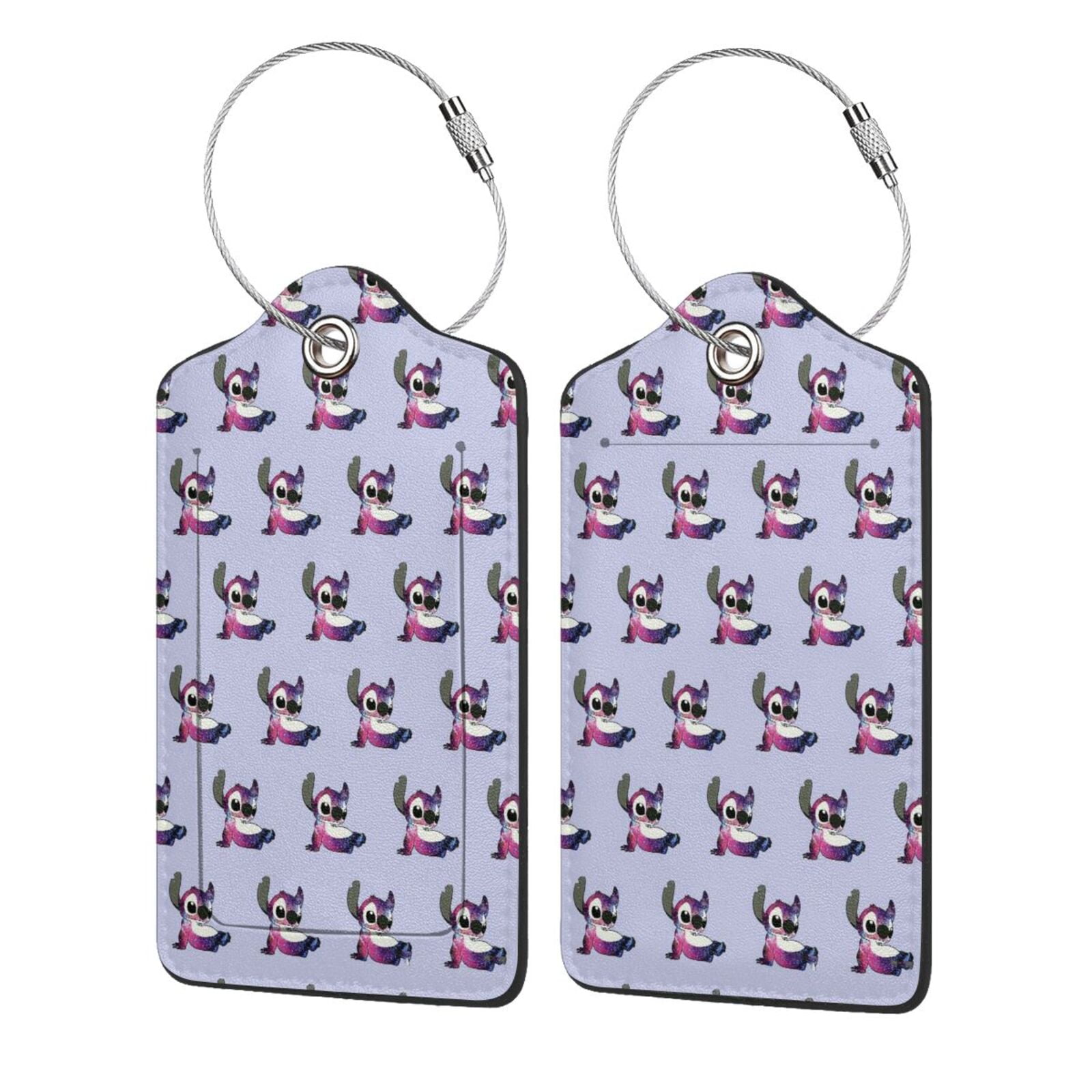 Purple starry sky Stitch Luggage Tags PU Leather Travel Accessories ...