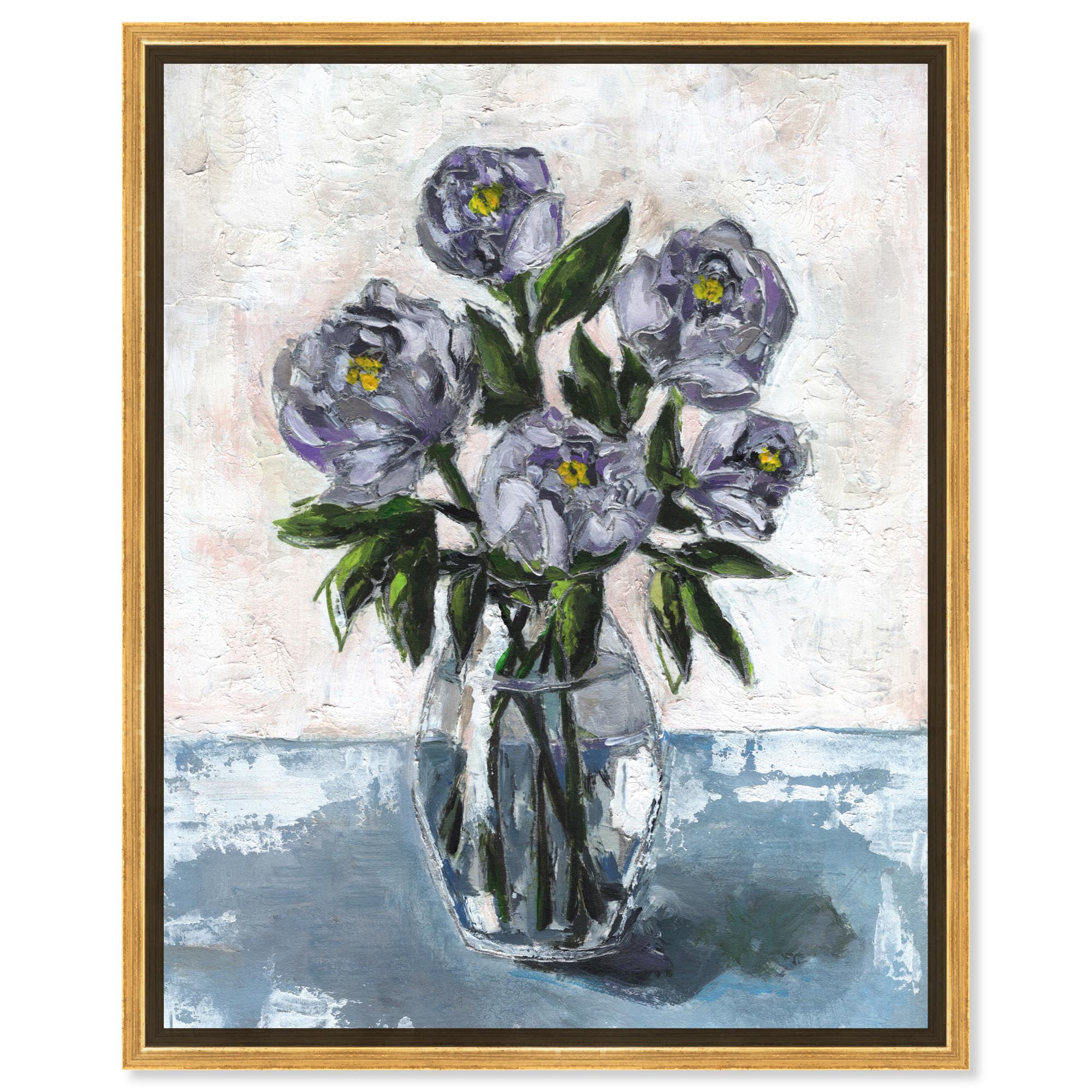 Purple vibes Canvas Romantic Floral Wall Art by Art Remedy, Gold Frame ...
