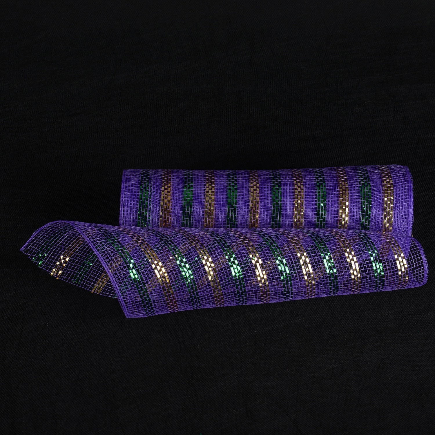 Purple with Multi Color Lines - Poly Deco Mesh Wreath Material with ...