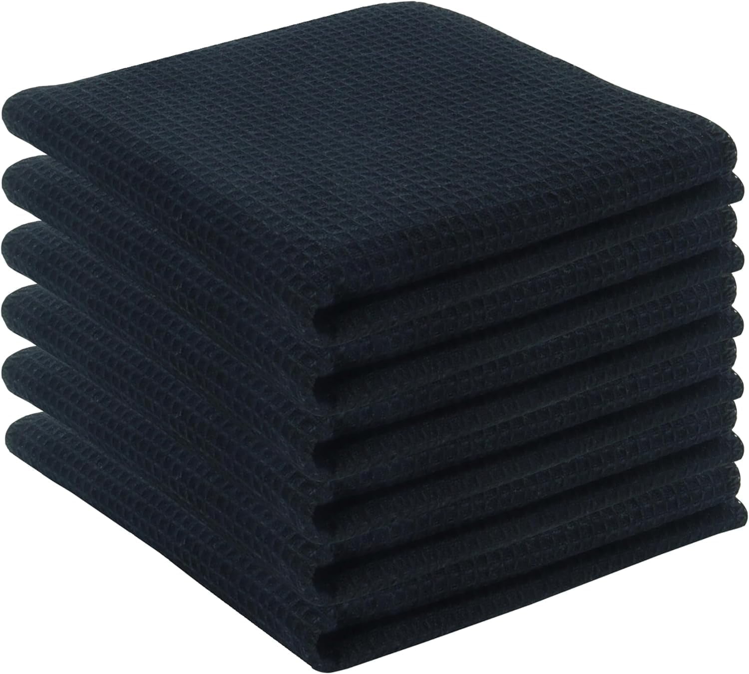 PurpleEssences 6 Pack Waffle Weave Solid Kitchen Dish Wash Cloths, 100% ...