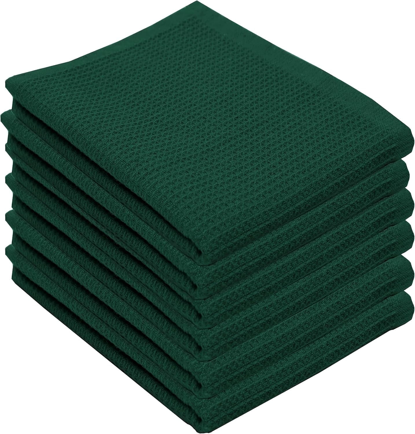 PurpleEssences 6 Pack Waffle Weave Solid Kitchen Dish Wash Cloths 100% ...