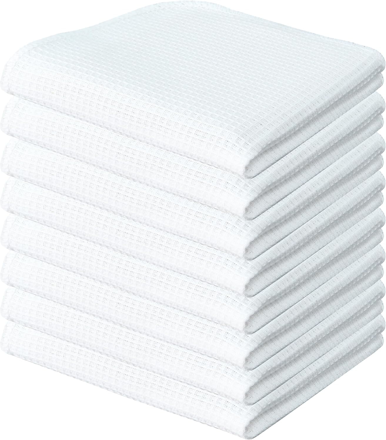 PurpleEssences 8 Pack Waffle Weave Solid Kitchen Dish Wash Cloths, 100% ...