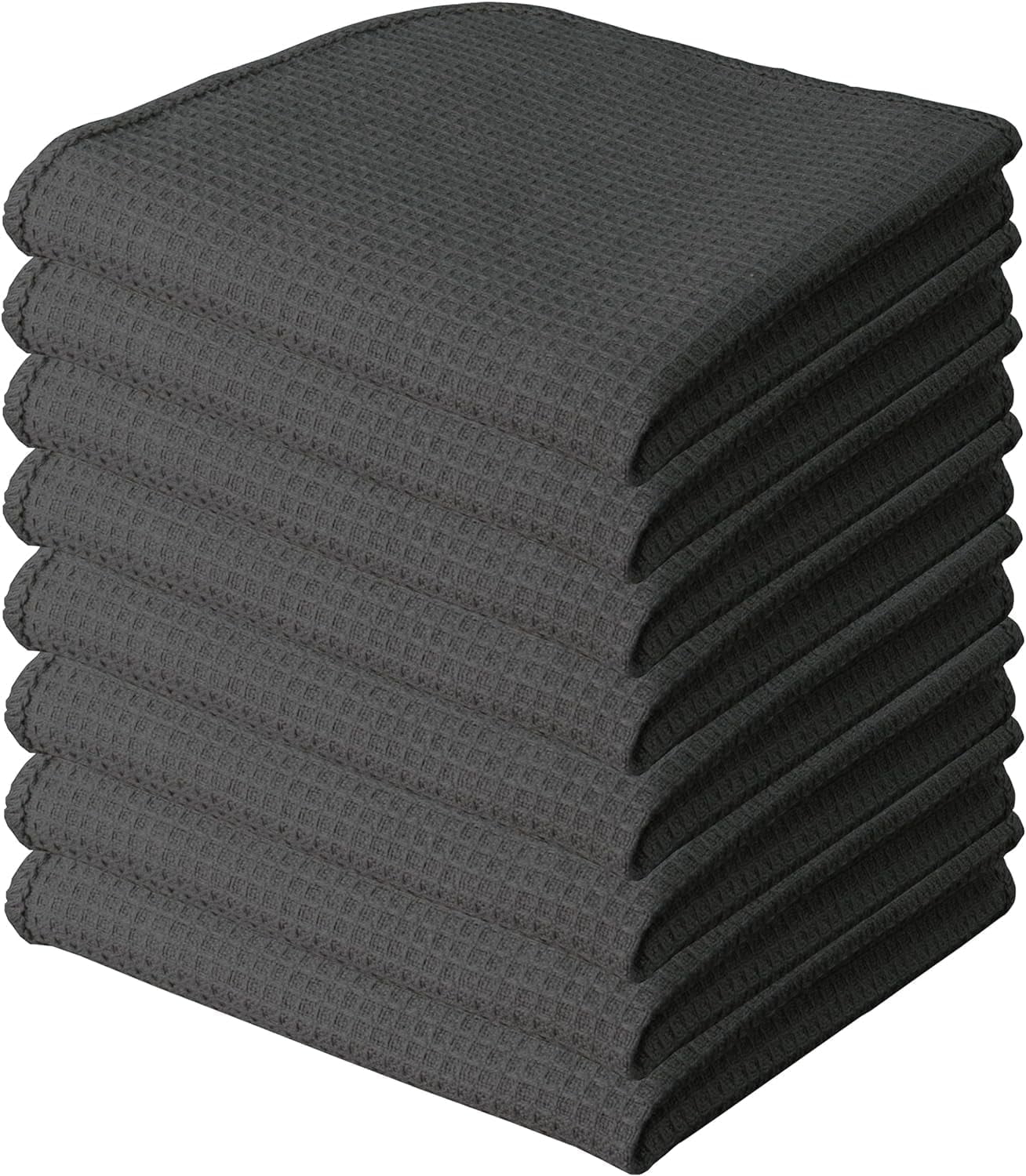 PurpleEssences 8 Pack Waffle Weave Solid Kitchen Dish Wash Cloths, 100% ...