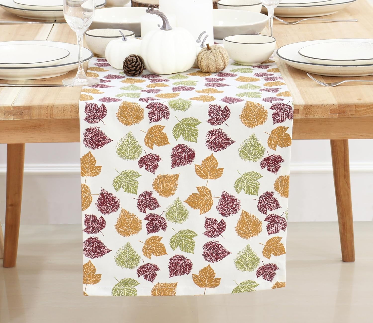PurpleEssences Maple Leaves Fall Table Runner 14x54 inch Autumn ...