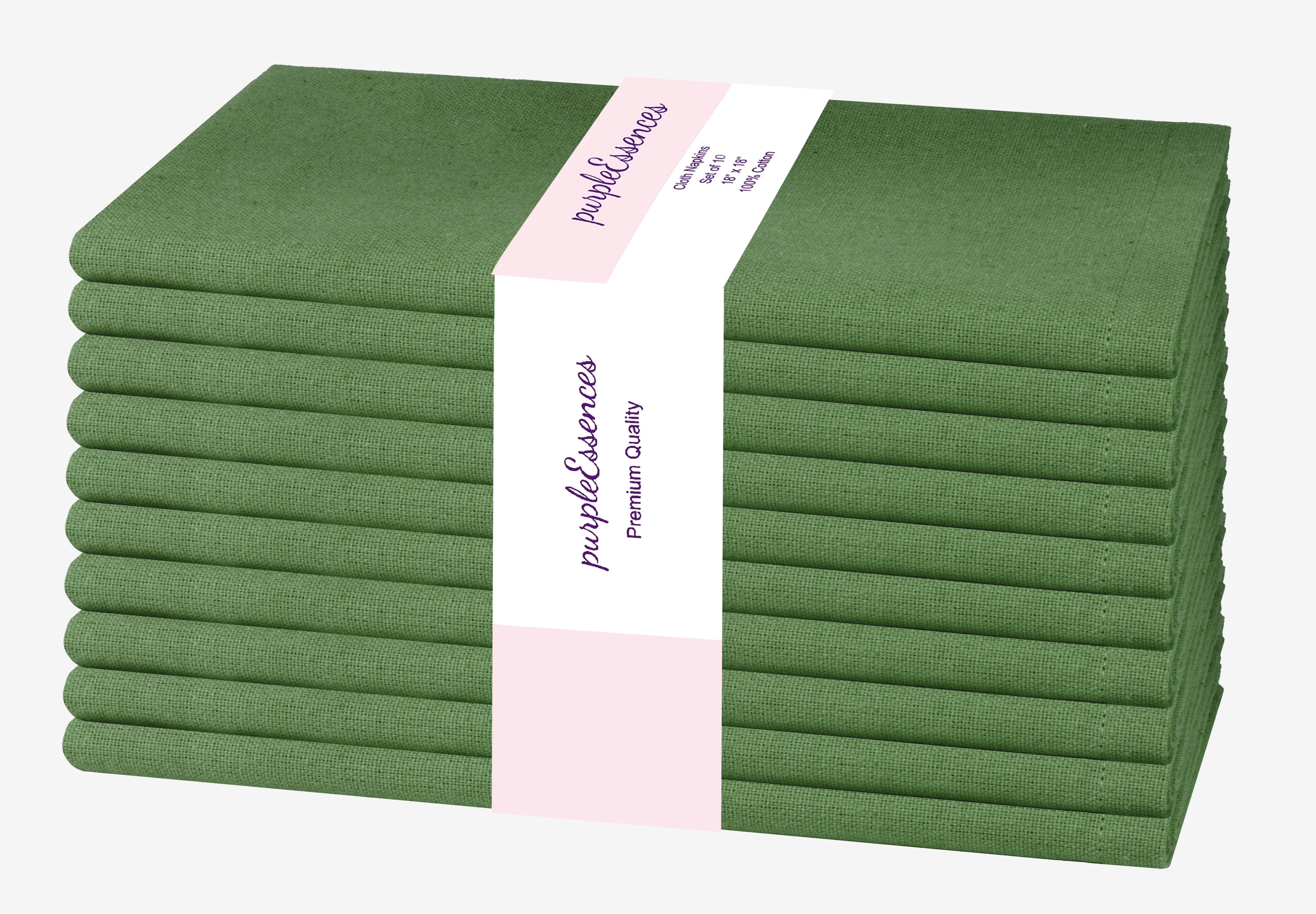 PurpleEssences Cloth Napkins Set of 10, 18x18 Inch, Dinner Table ...