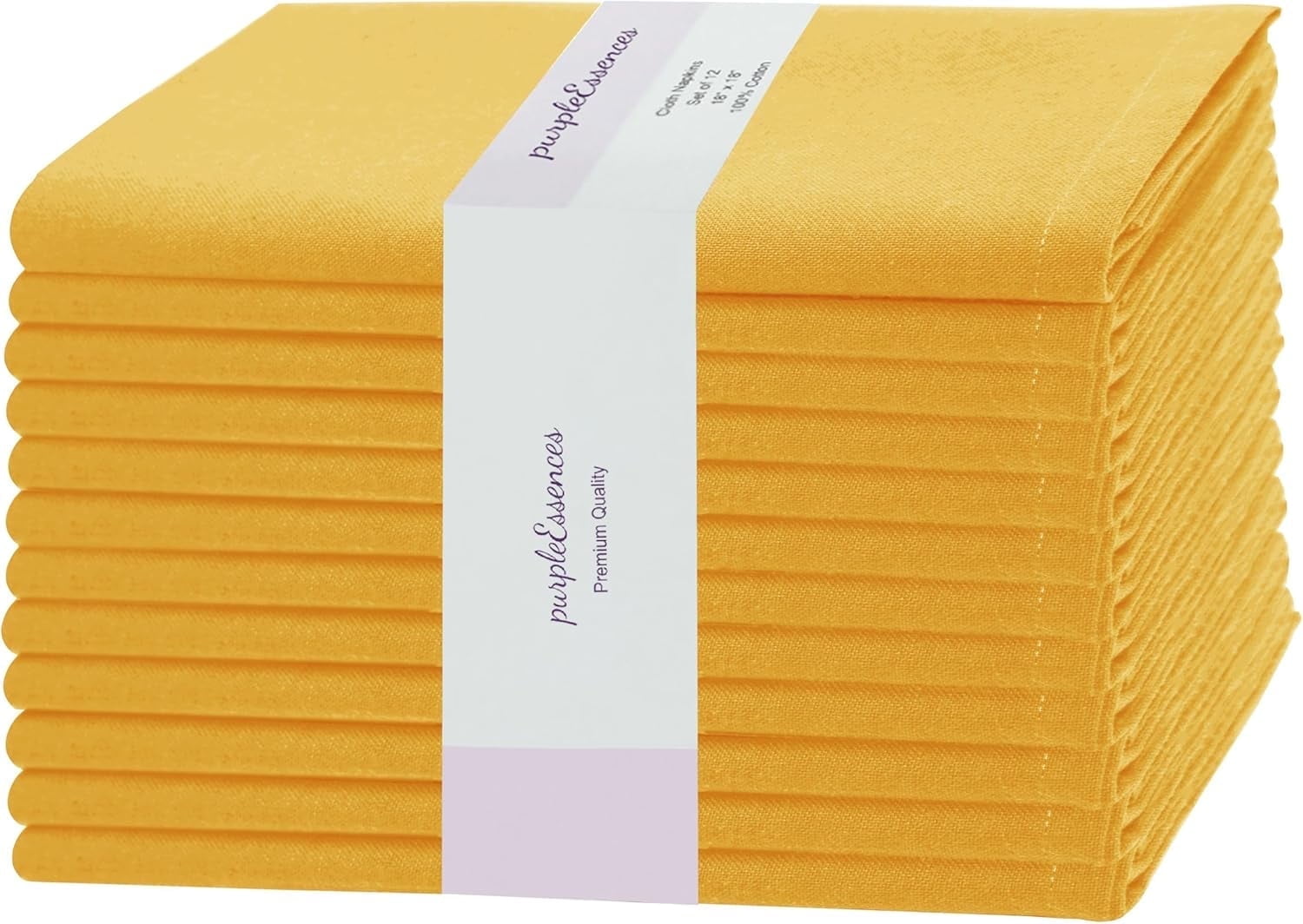 PurpleEssences Set of 12 Solid Print Cloth Napkins 100% Cotton ...