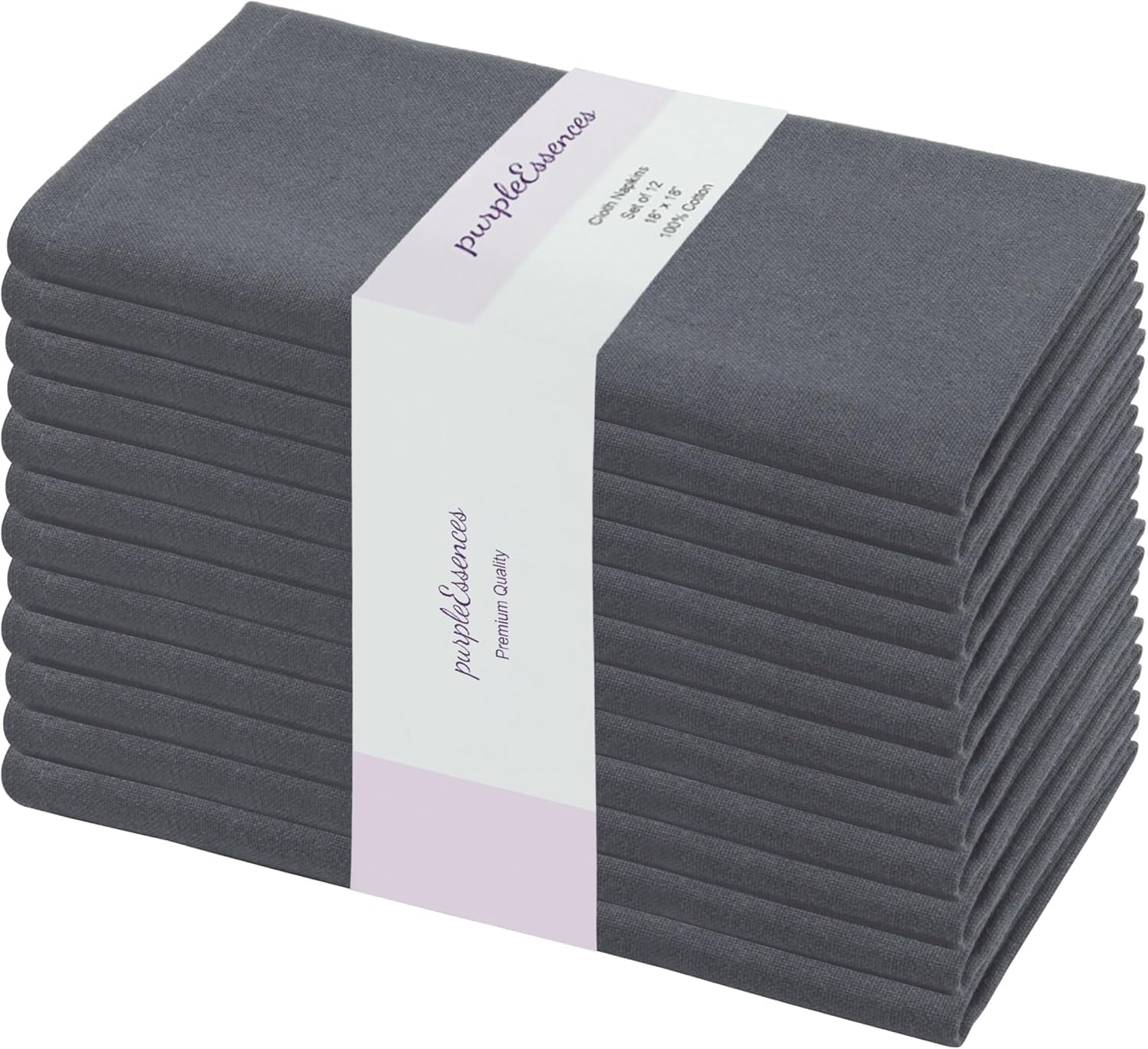 PurpleEssences solid cloth napkins, soft and reusable cotton for dinner ...