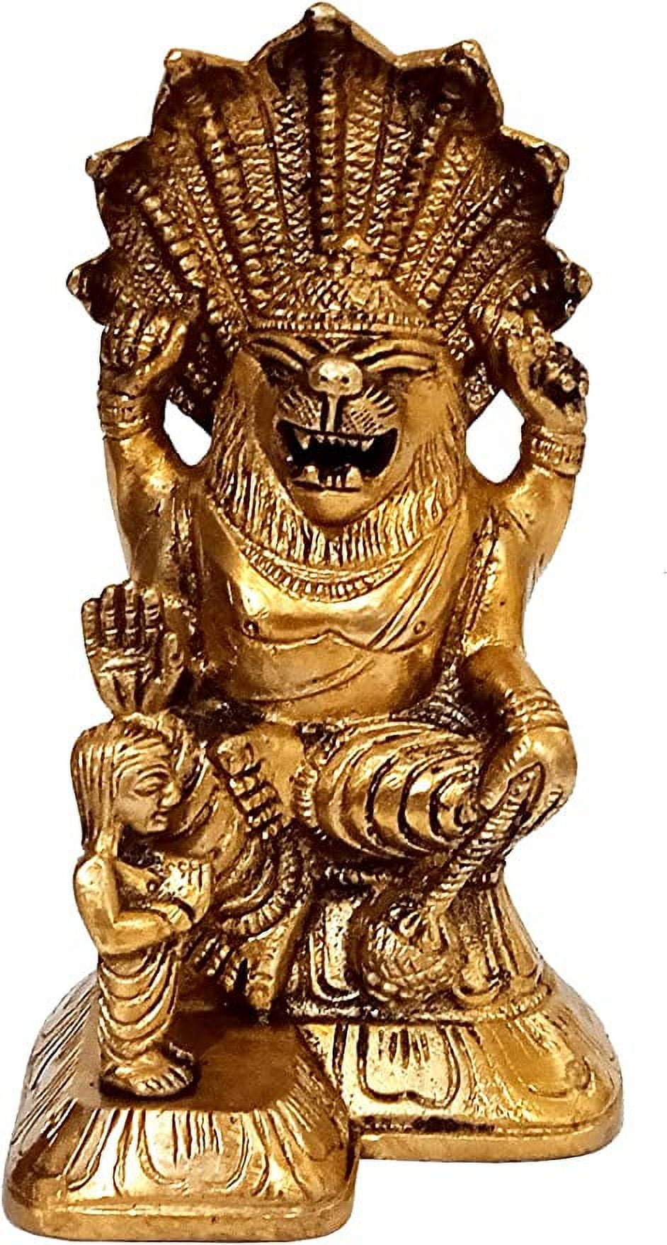 Purpledip Brass Idol Narasimha (Lord Vishnu's Avatar) & Prahalad: Rare ...
