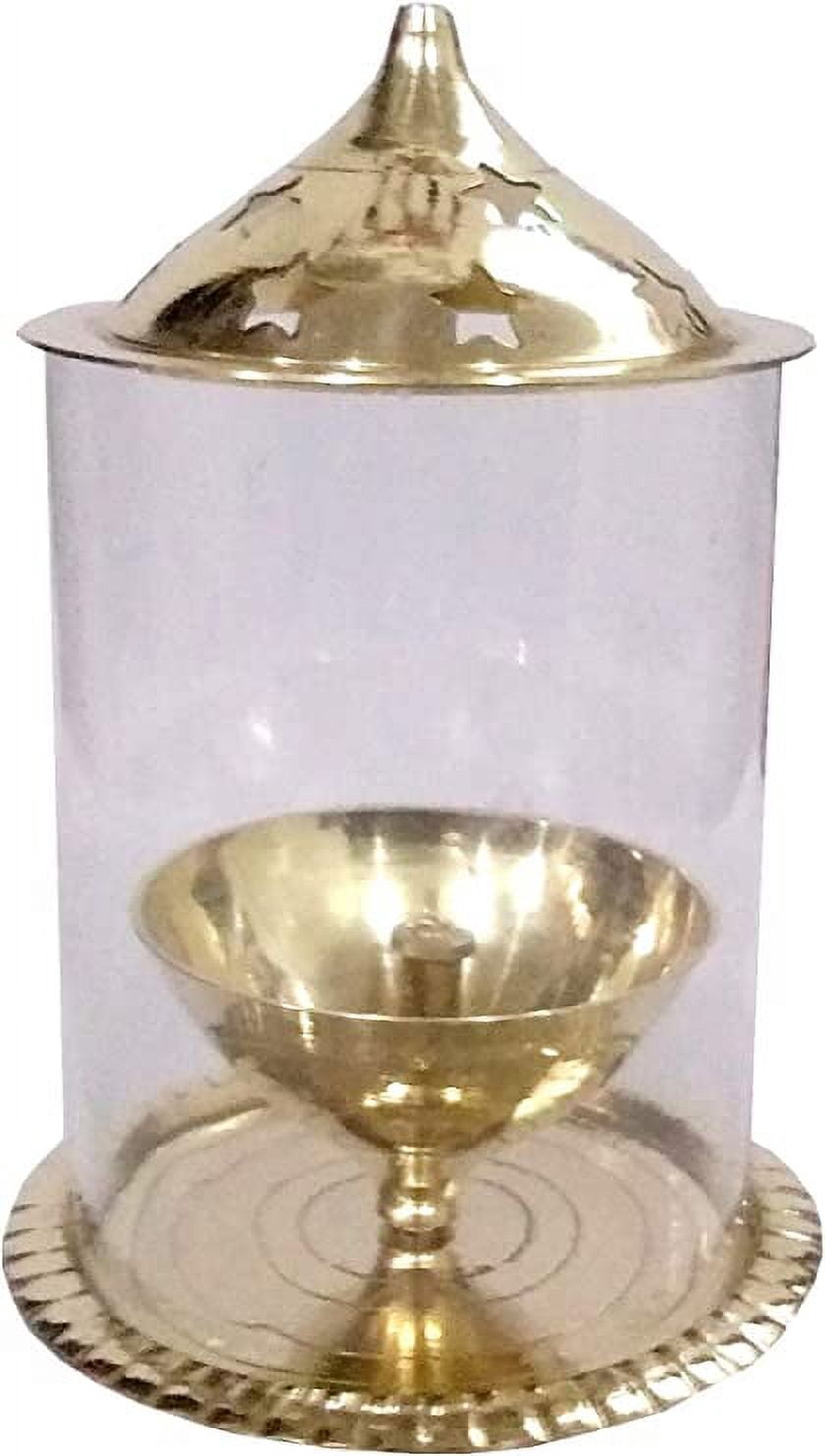 Purpledip Brass Oil Lamp Akhand Jyoti: Long Lasting Festival Deepam ...