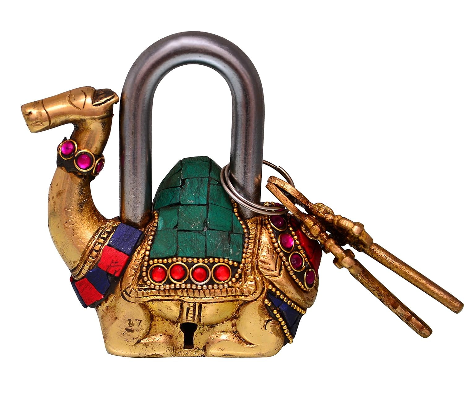 Purpledip Camel Shaped Brass Lock Padlock Handmade Antique Design with ...