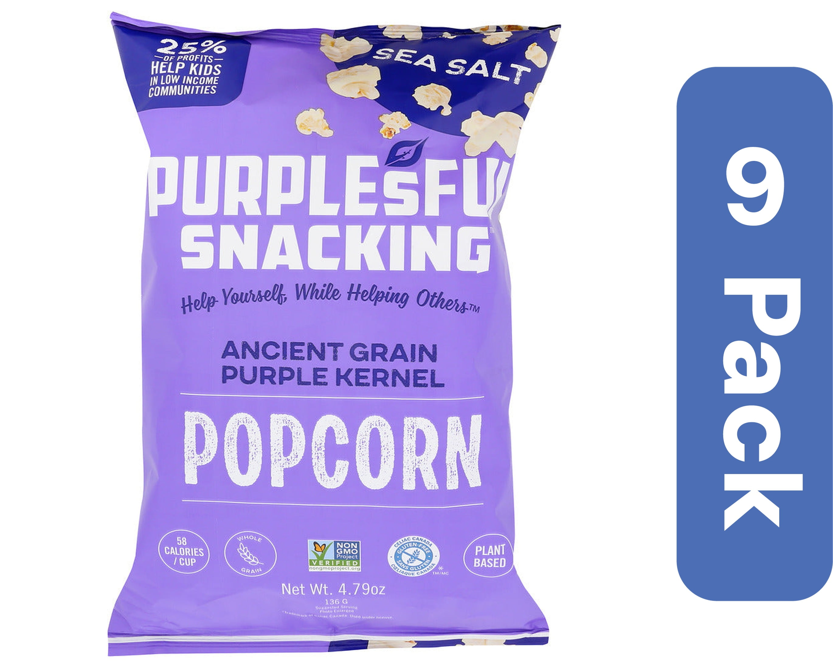 Purplesful Popcorn Sea Salt 4.79 oz (Pack Of 9) - Walmart.com