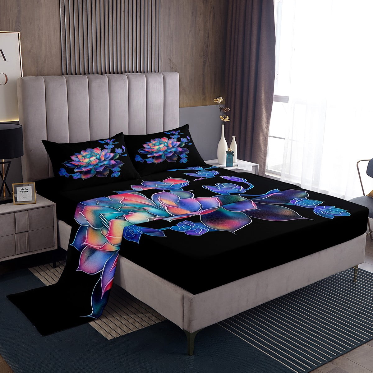 Purplr Lotus Bed Sheets Set Exotic Decor Sheetsboho Hippie Style Sheet ...