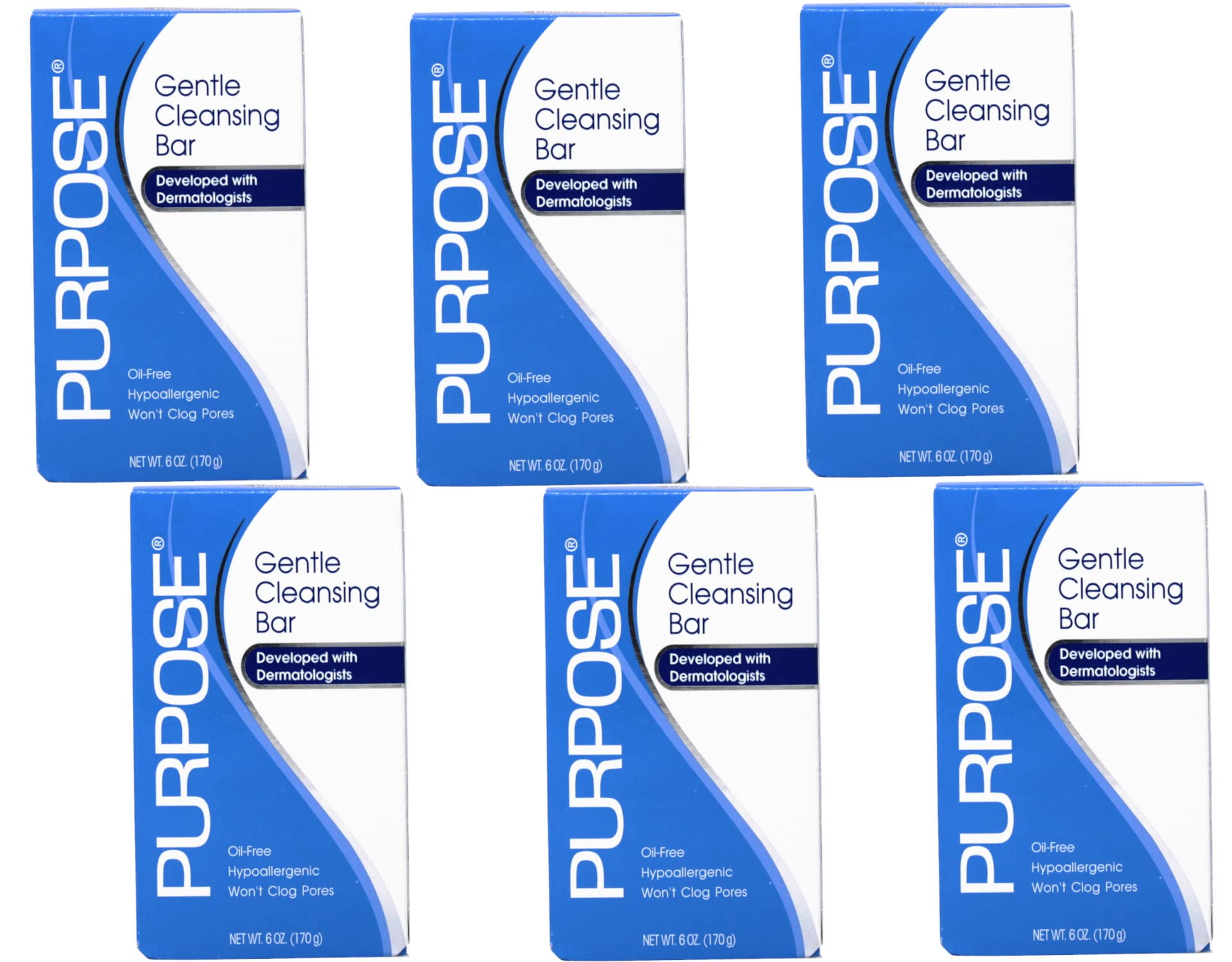 Purpose Gentle Cleansing Bar, MZF22 6-Ounce Bars (Pack of 6) - Walmart.com