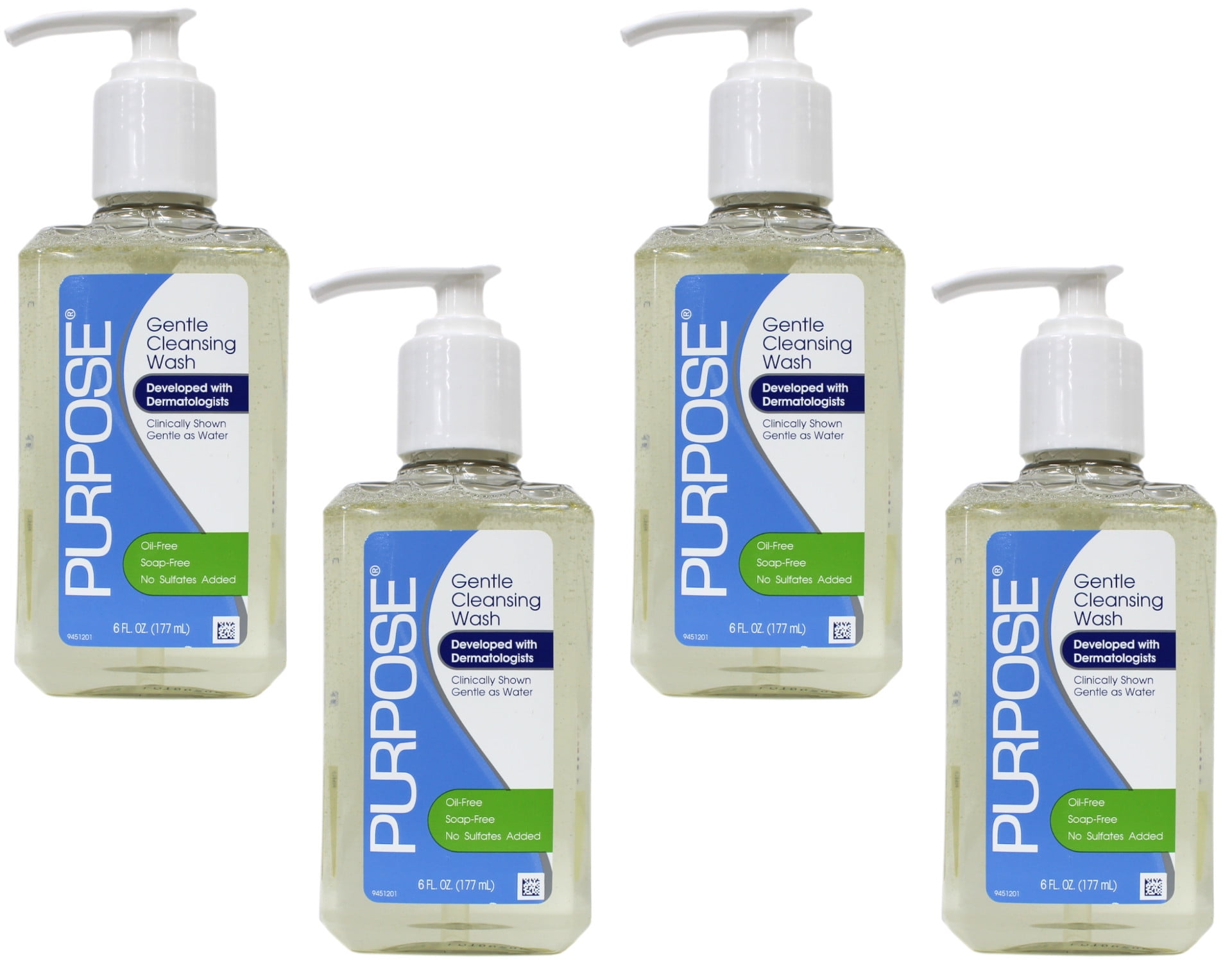 Purpose Gentle Cleansing Wash Oil-Free & Soap-Free, 6 oz, 4 Pack ...