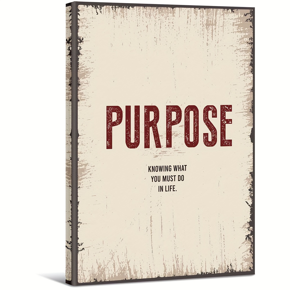 Purpose In Life Motivational Quote. Large Wooden Framed Wall Art Home ...