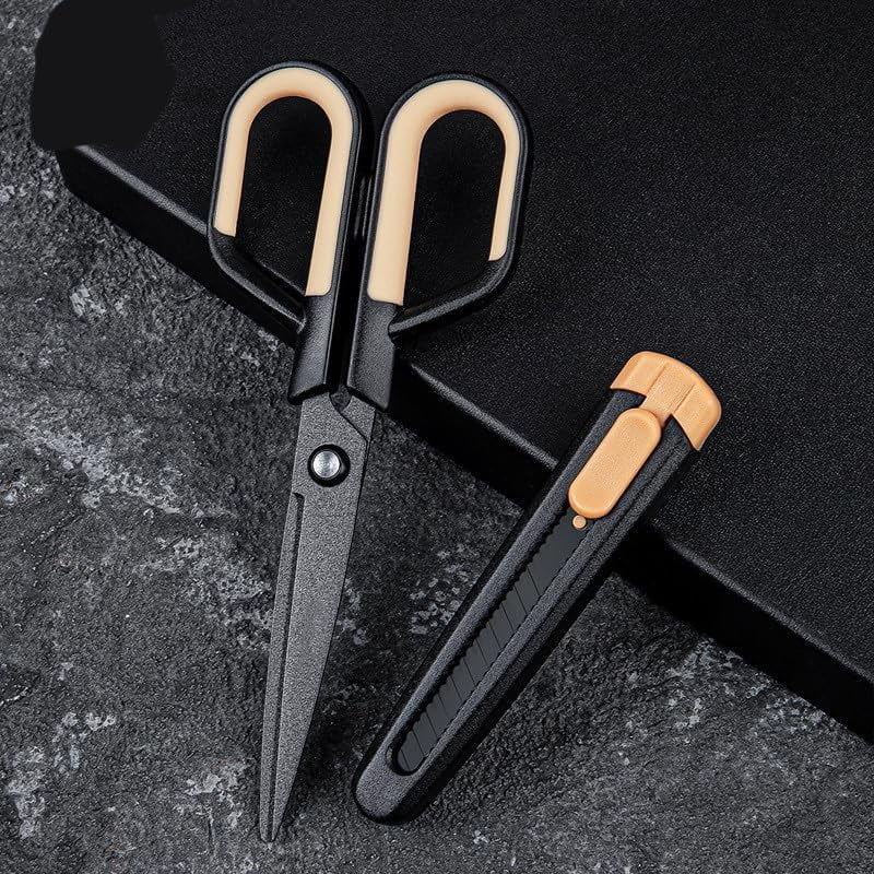 Purpose Scissors with Cover/Ultility Knife Cap, Teflon Coating Non ...