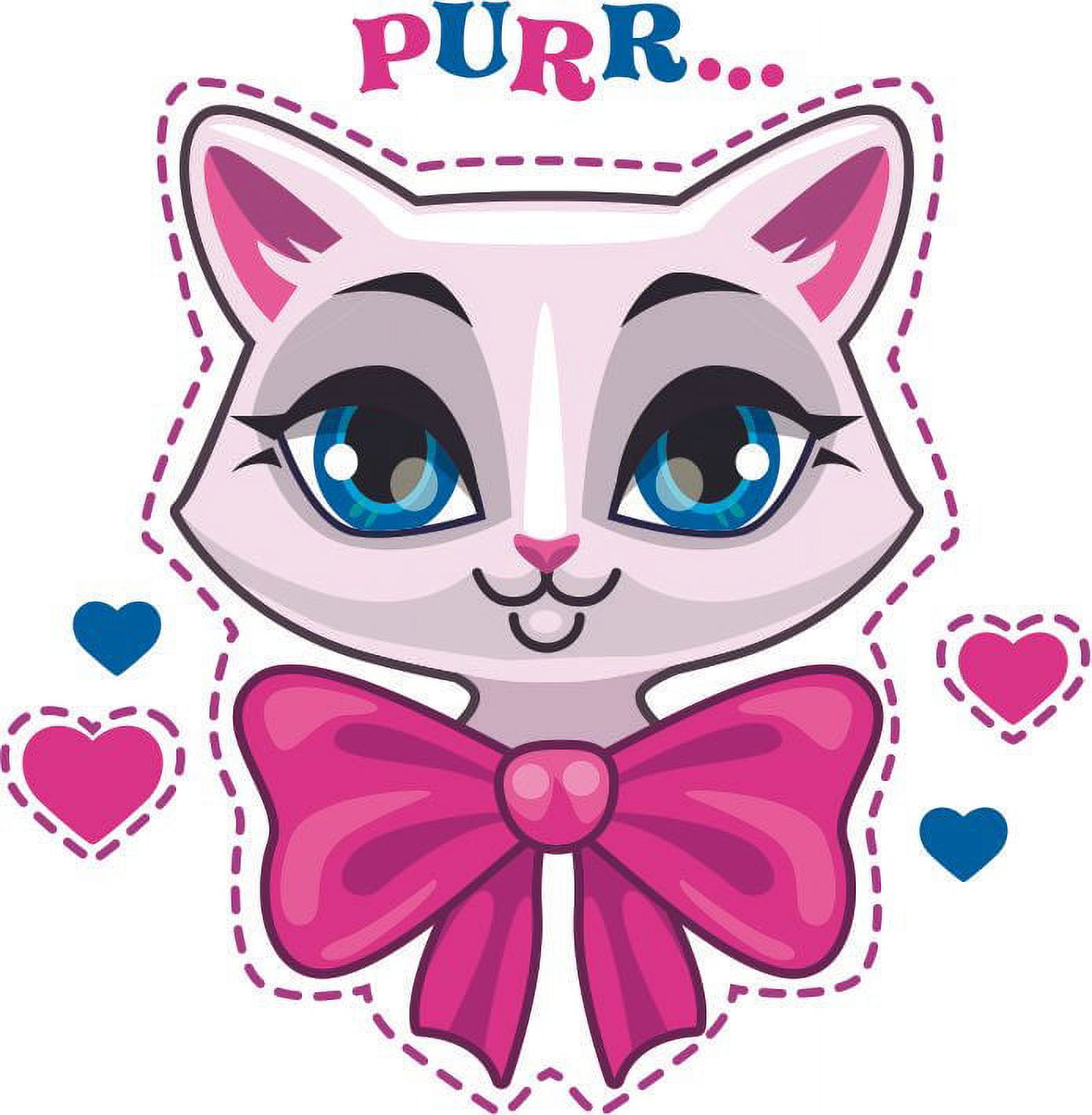 Purr Cat Cute Pet Animal Kitty Kitten Cartoon Wall Sticker Art Design ...