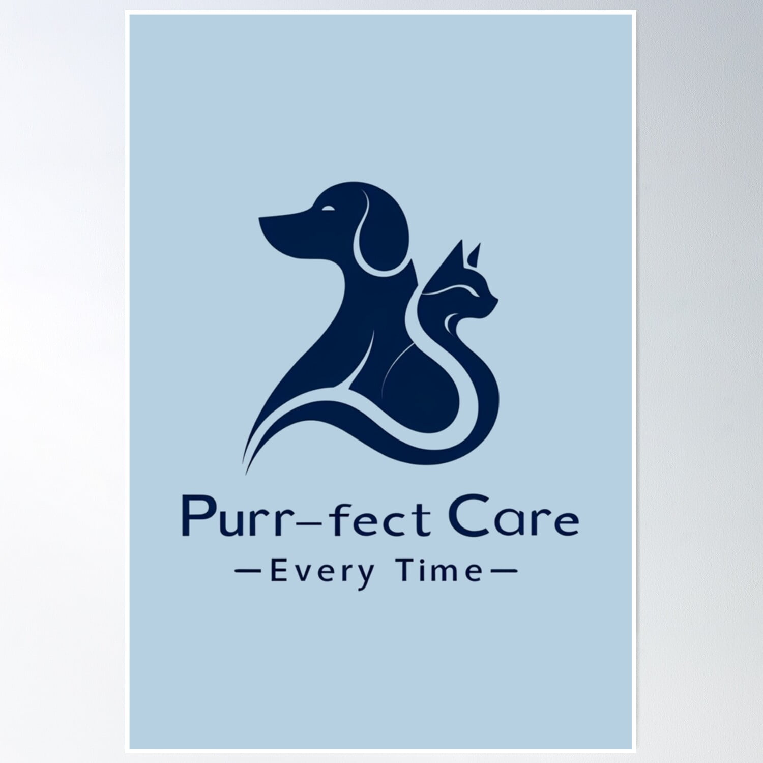 Purr-Fect Care, Every Time! Veterinary Nurse T-Shirt Poster Wall Art, Modern Wall Decor, 8x12 ...